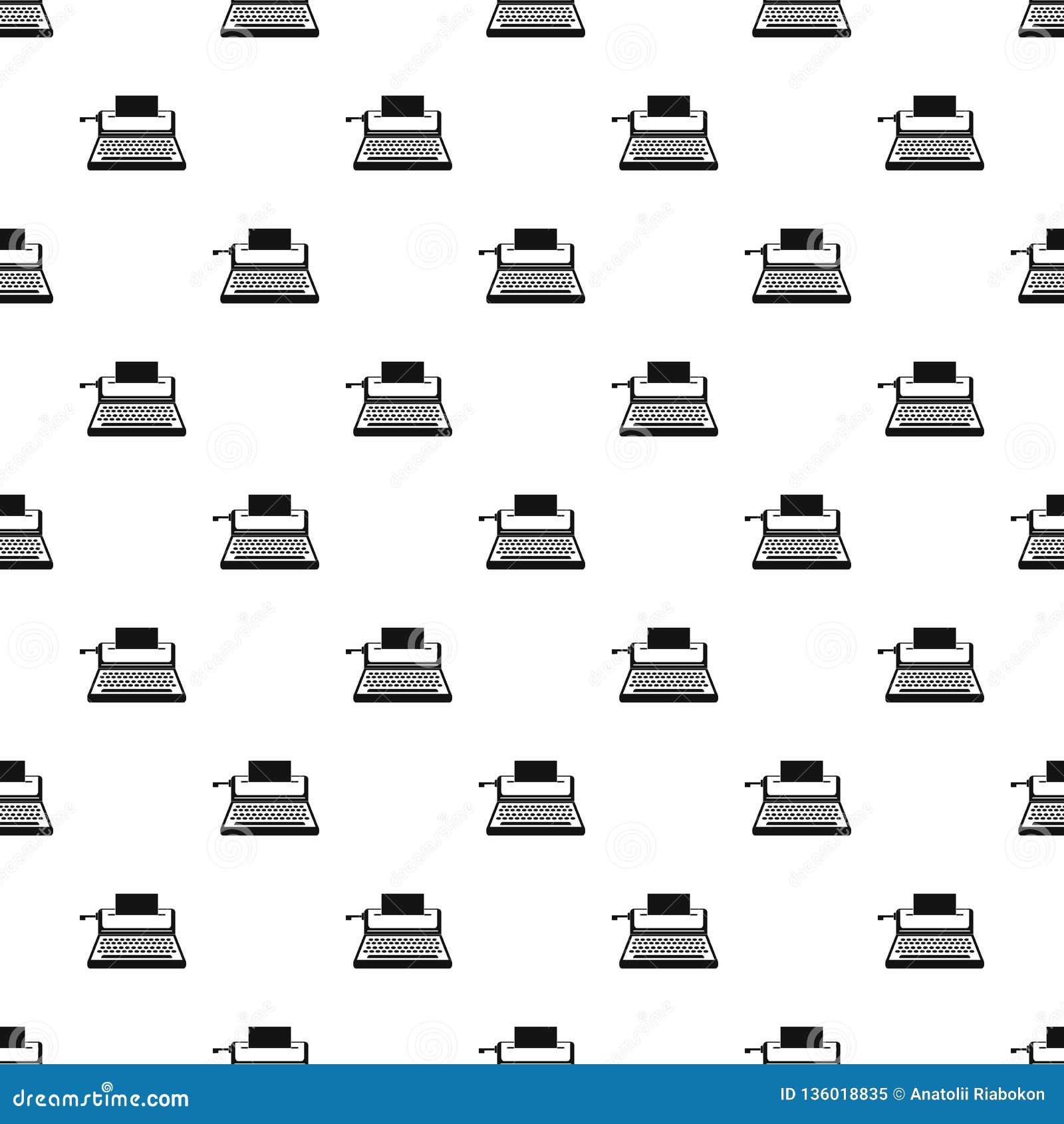 Small Typewriter Pattern Seamless Vector Stock Vector - Illustration of ...