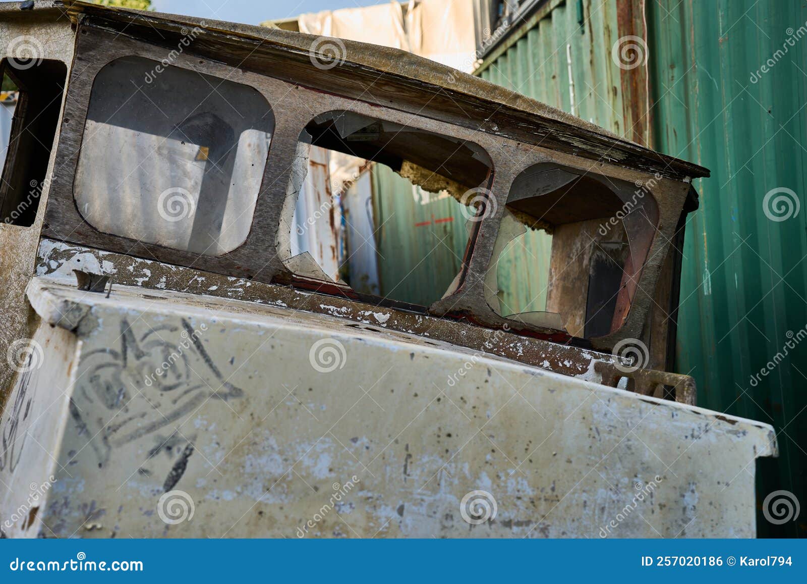 A Small Unfinished Broken Ship Stock Photo - Image of metallic, vintage ...