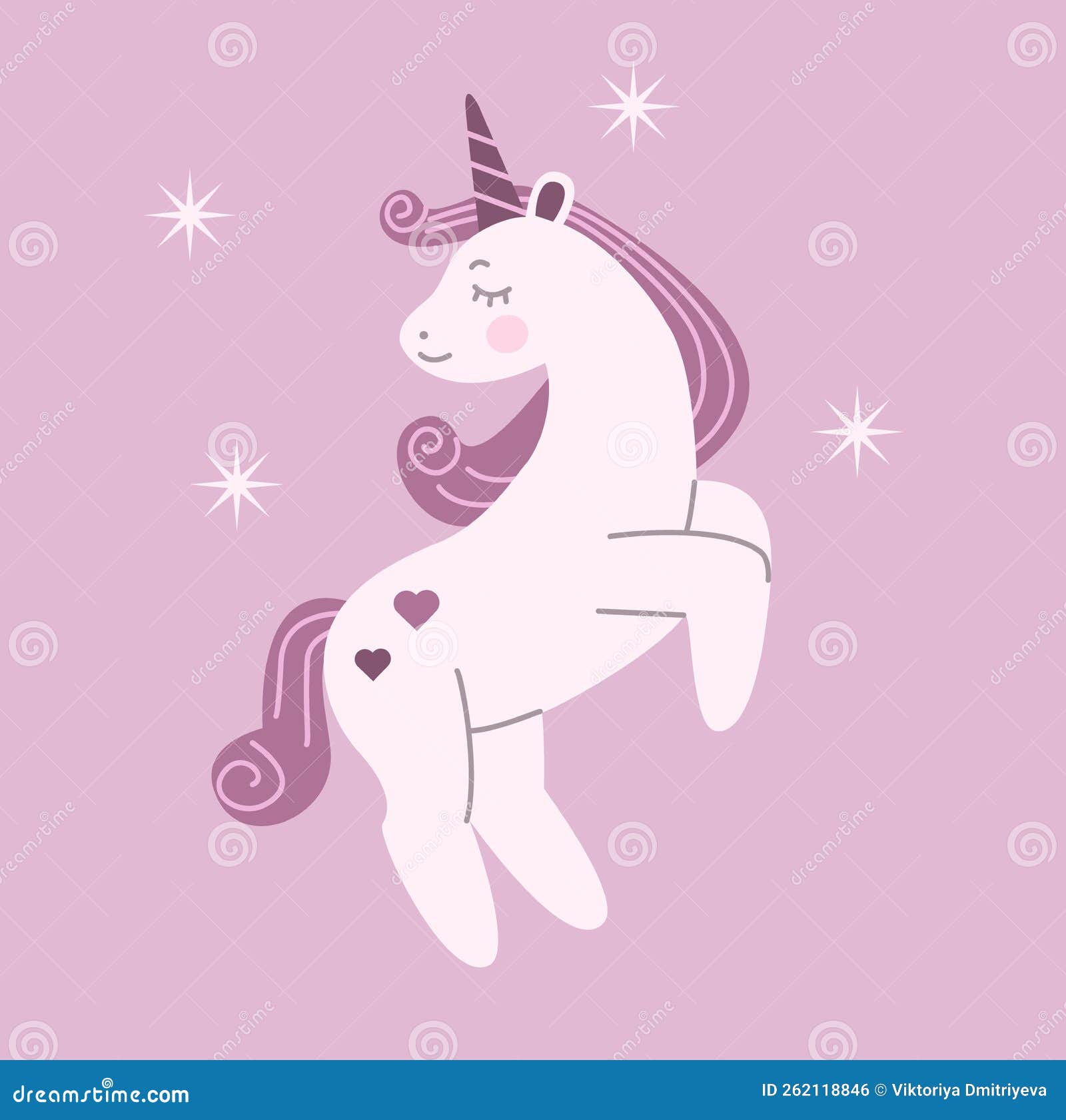 A Small Unicorn is Dancing Merrily Stock Vector - Illustration of ...
