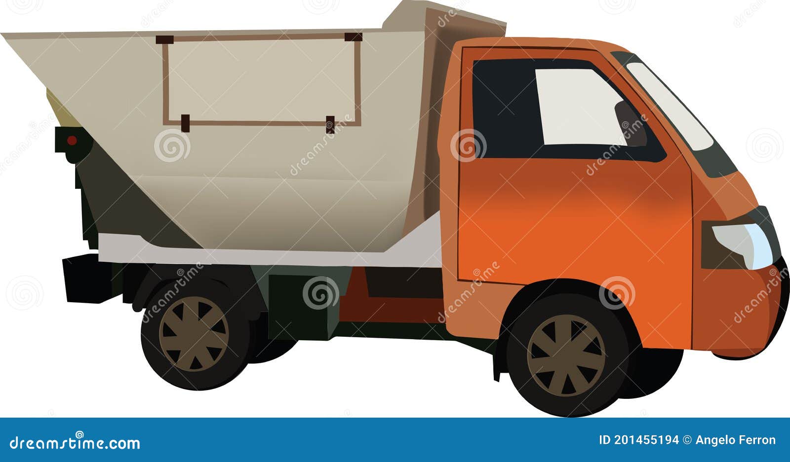 Small Van for Waste Disposal Stock Vector - Illustration of machine ...