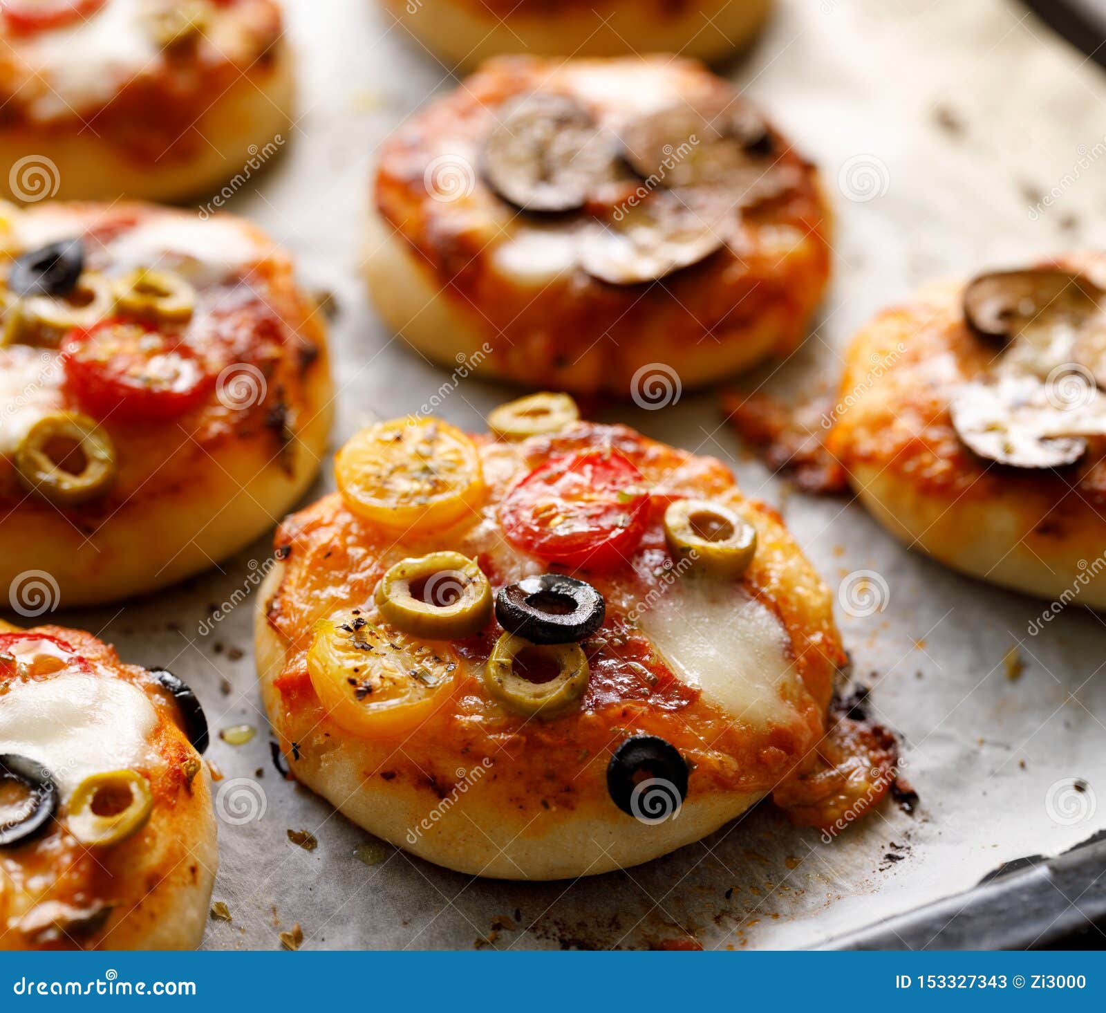 Small Vegetarian Pizzas with the Addition Various Kinds of Vegetables ...
