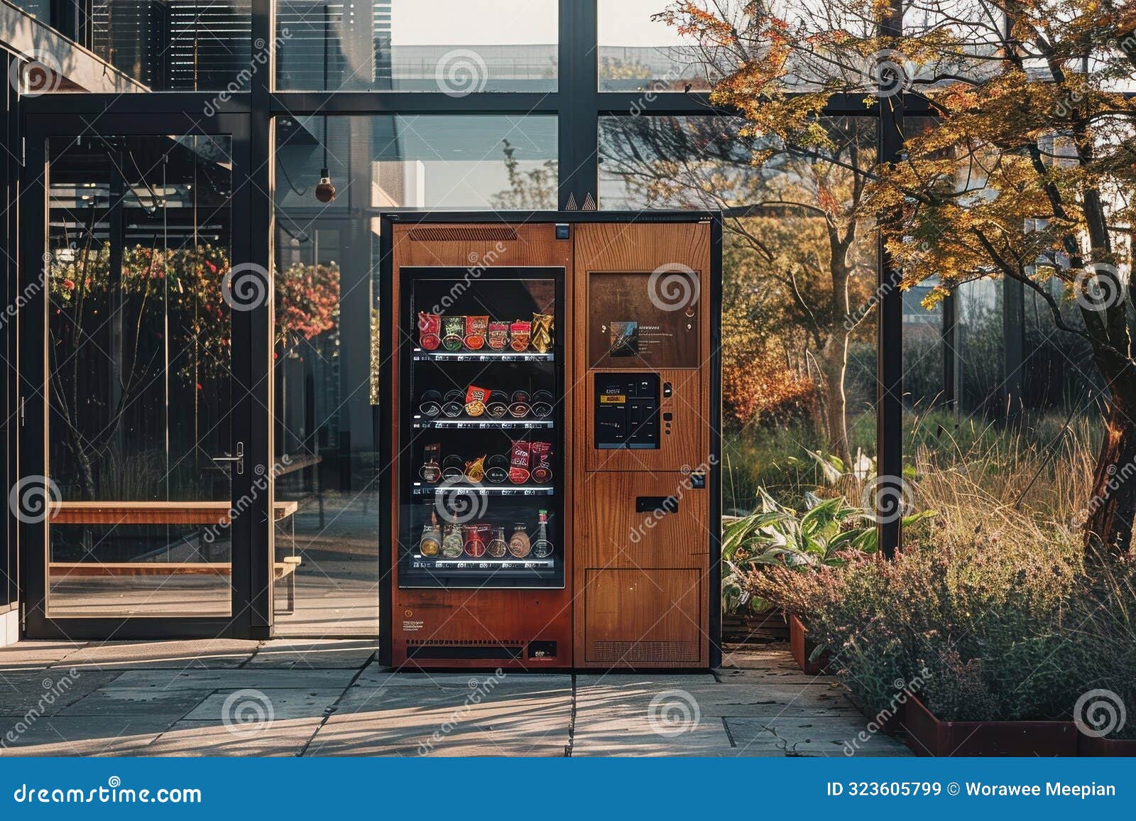 A Small Vending Machine with a Few Drinks Inside Stock Image - Image of ...