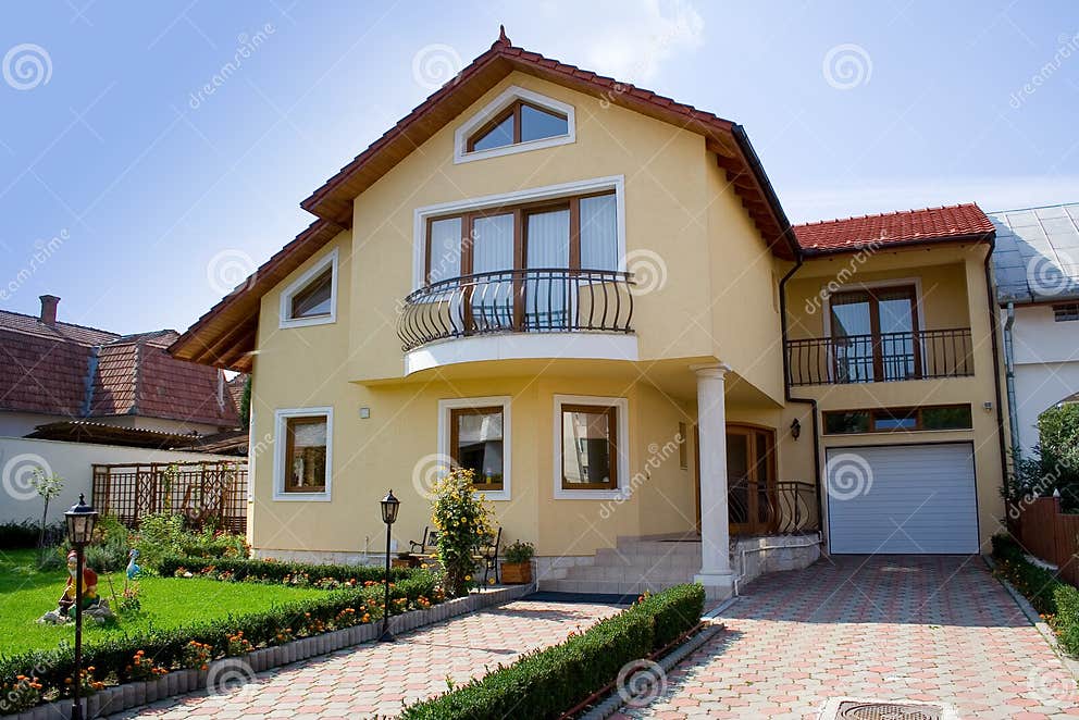 Small villa stock image. Image of grass, yellow, home, live - 248585