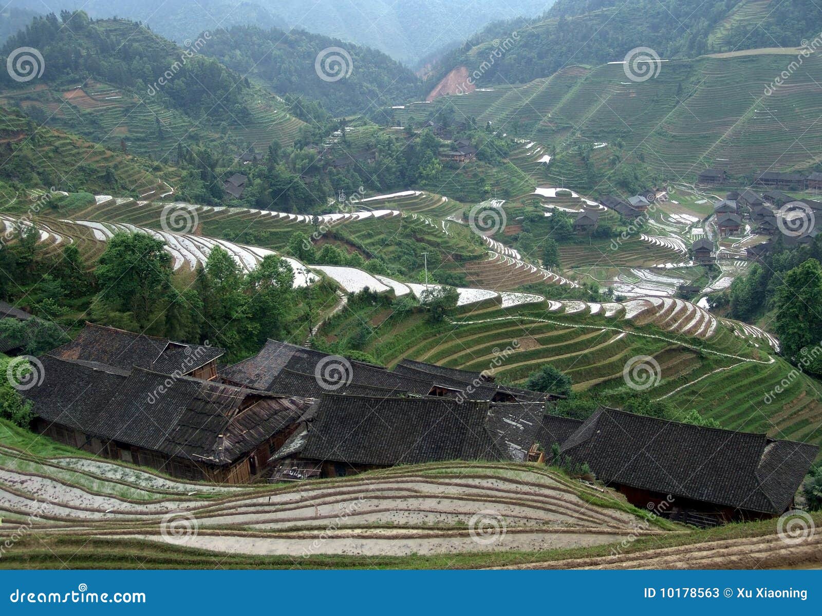 Small village stock image. Image of tree, house, mountains - 10178563