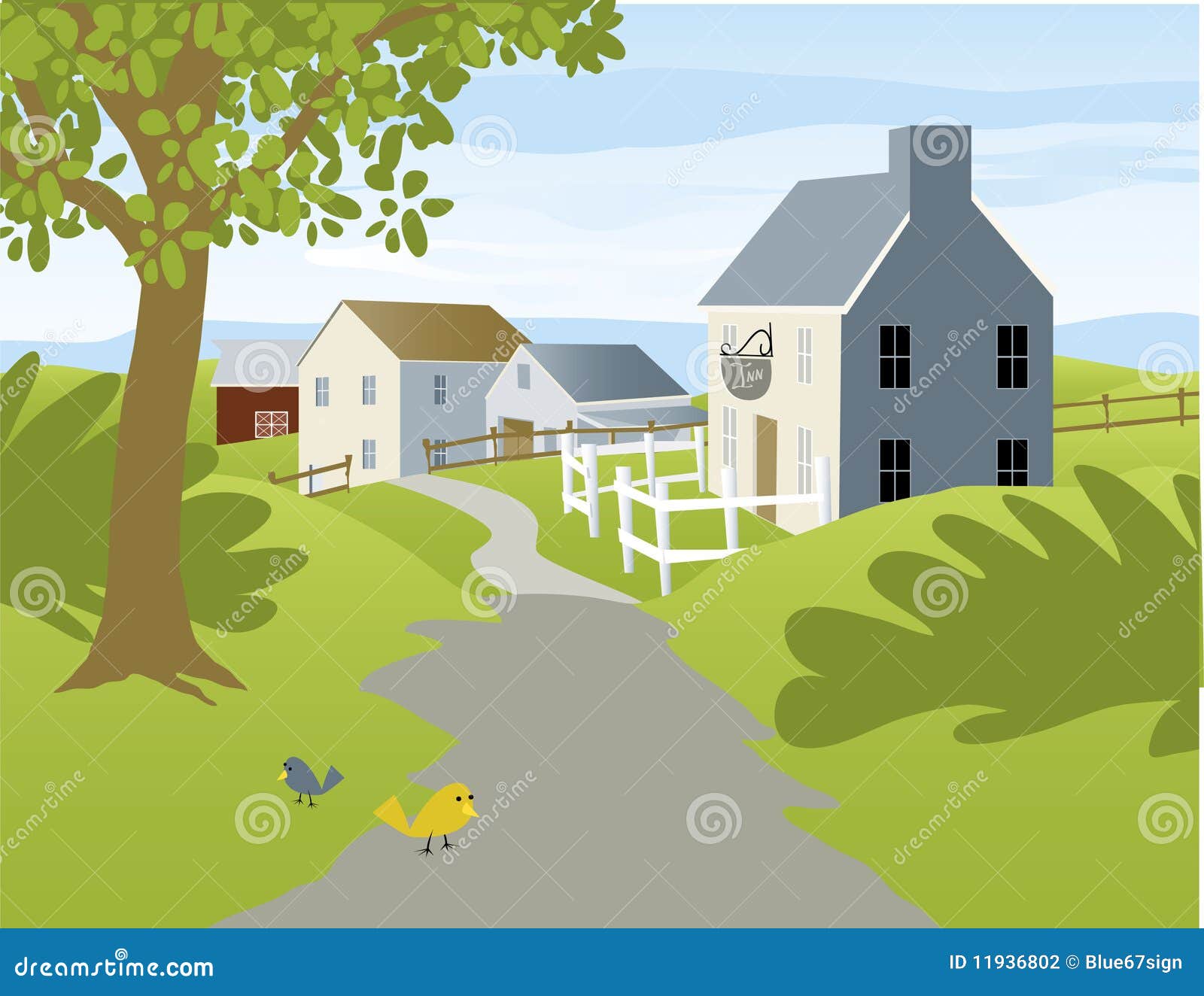 Small Village stock vector. Illustration of village, home - 11936802