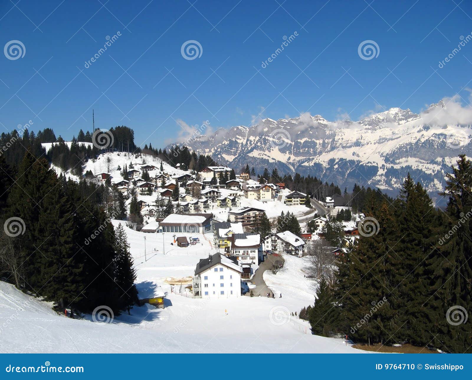 Small village in alps stock photo. Image of relax, season - 9764710