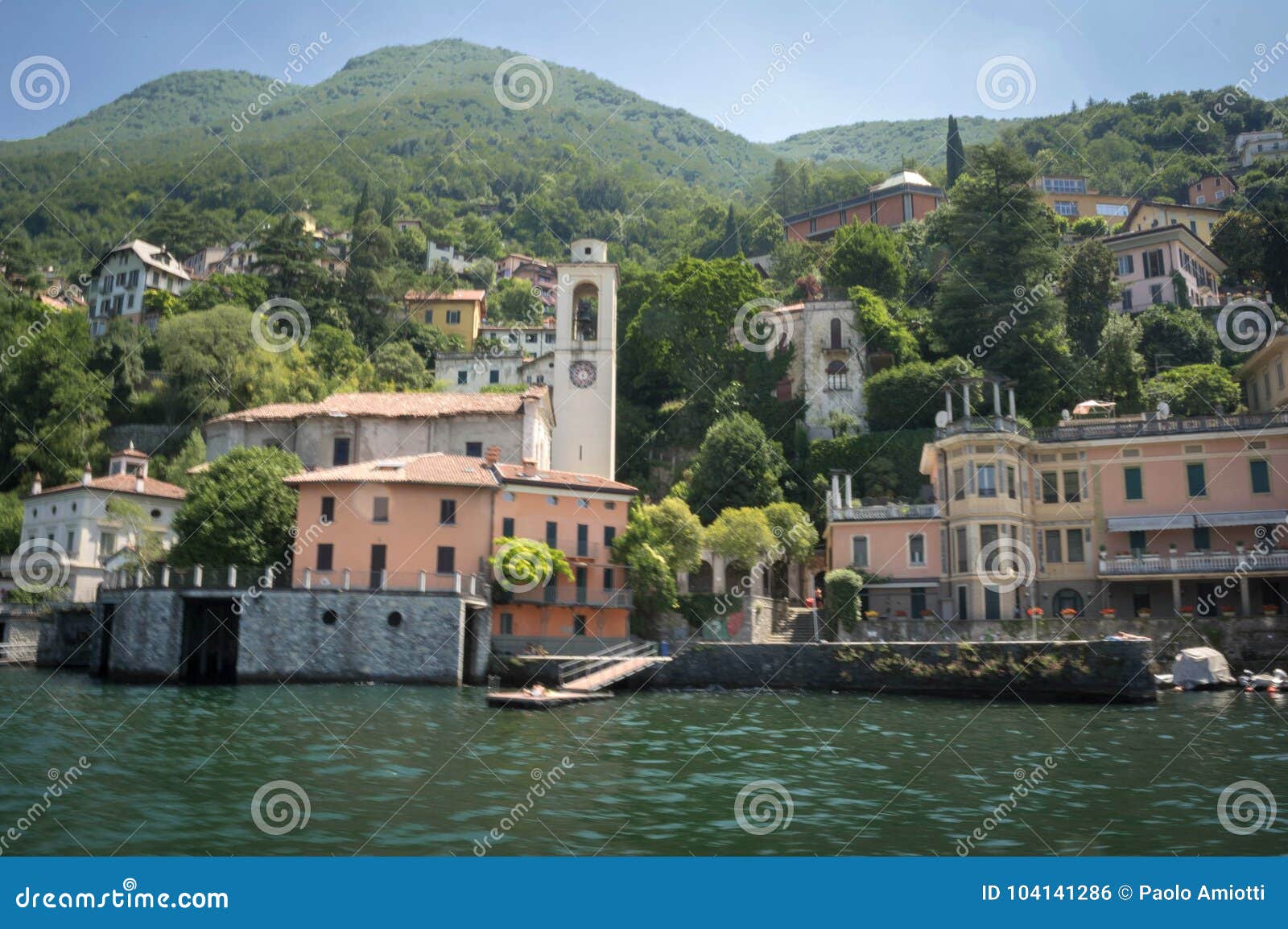 Blevio stock photo. Image of spire, minster, village - 104141286