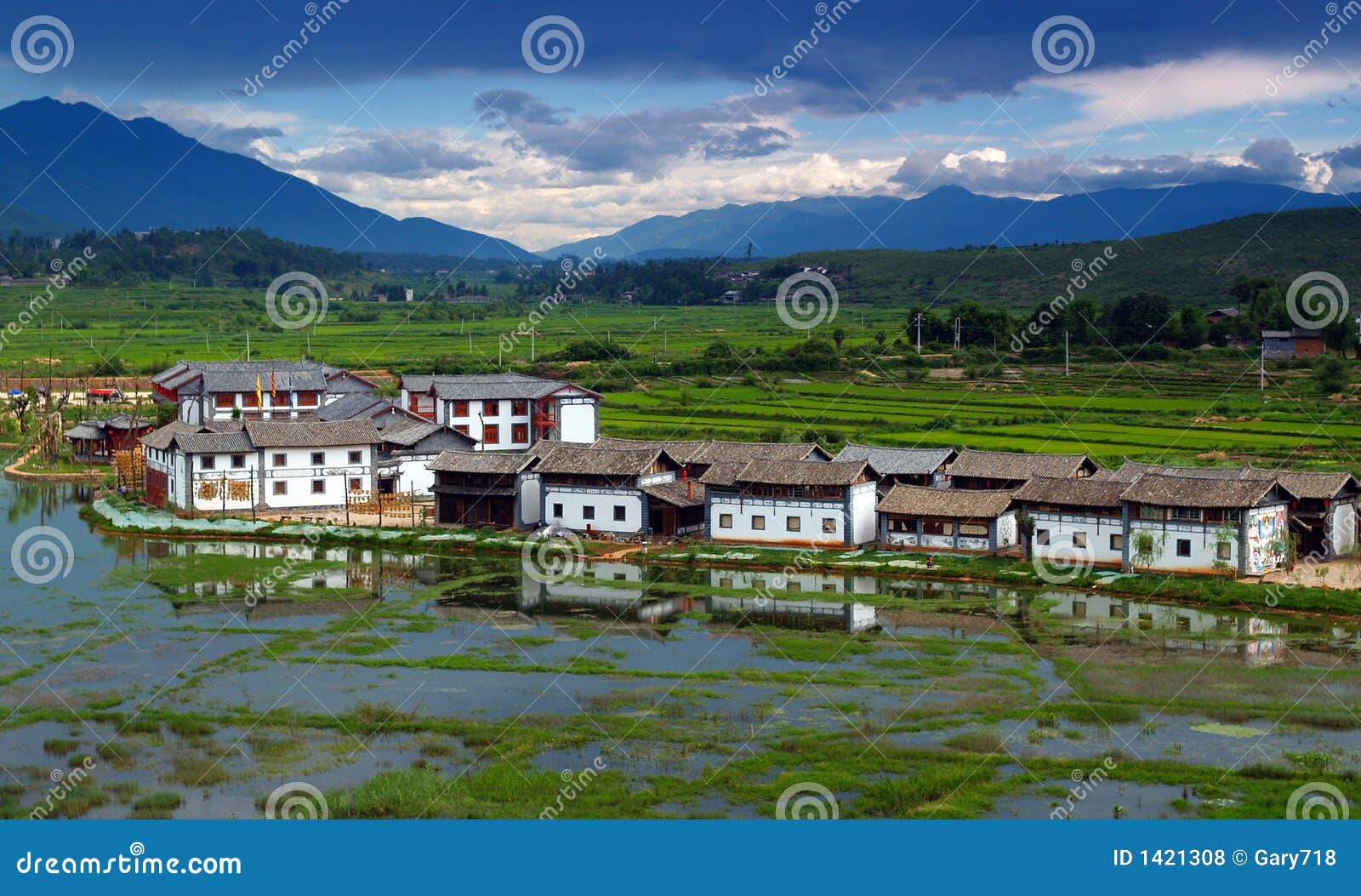 A small village in China stock photo. Image of lake, scenery - 1421308