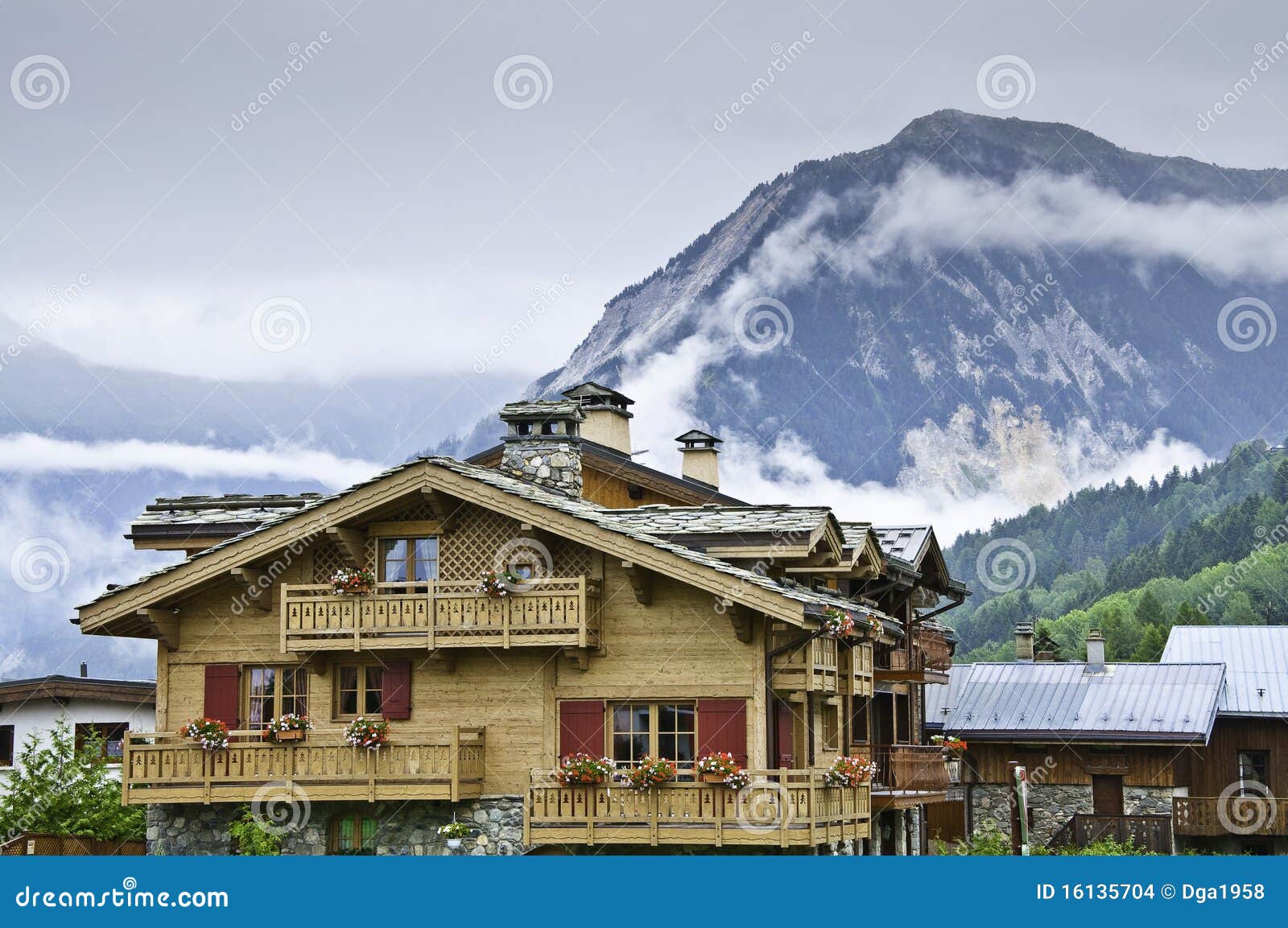 The Small Village of Le Praz Stock Photo - Image of national, travel ...