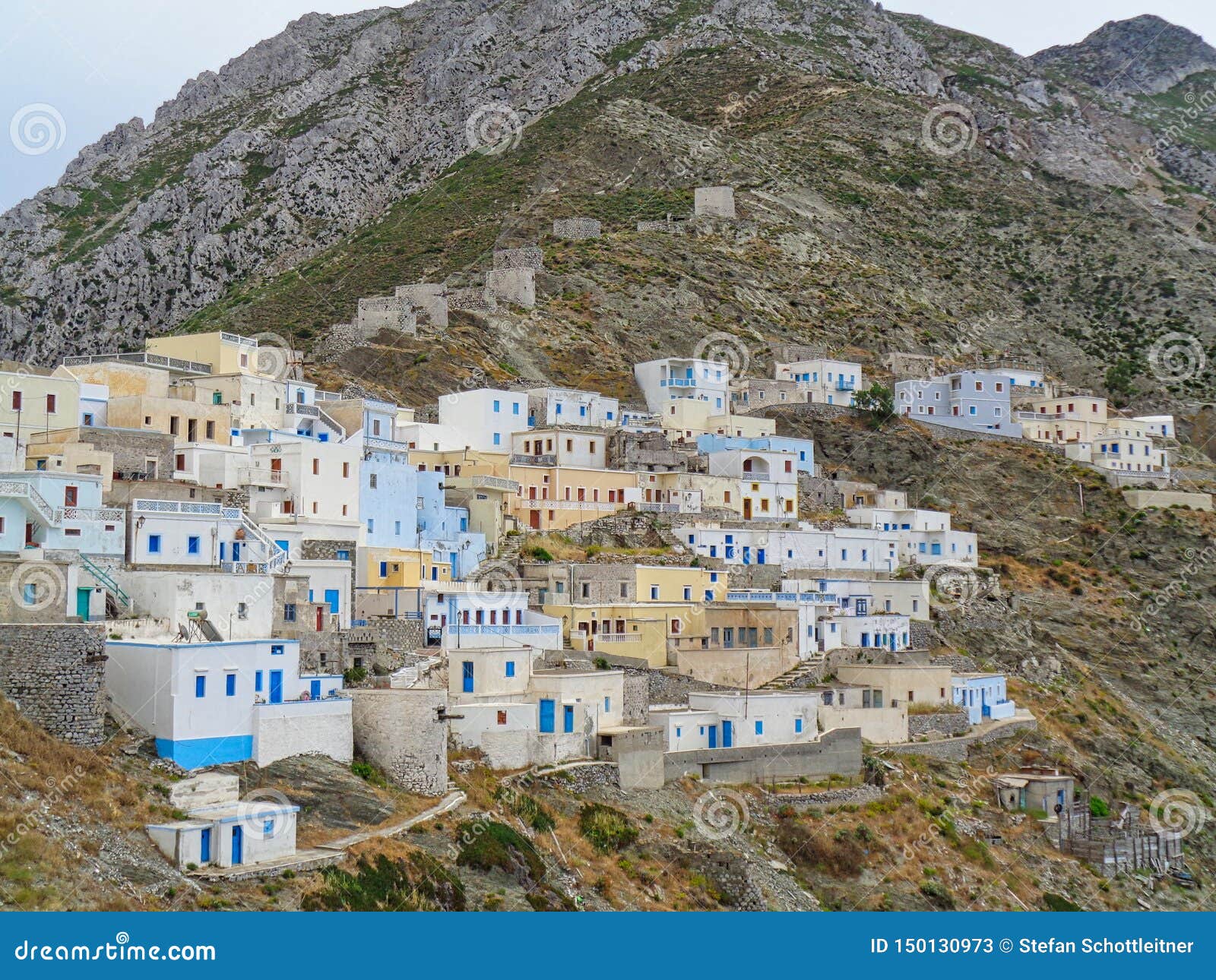 Small Village in the Mountain of Greece Stock Image - Image of holidays ...