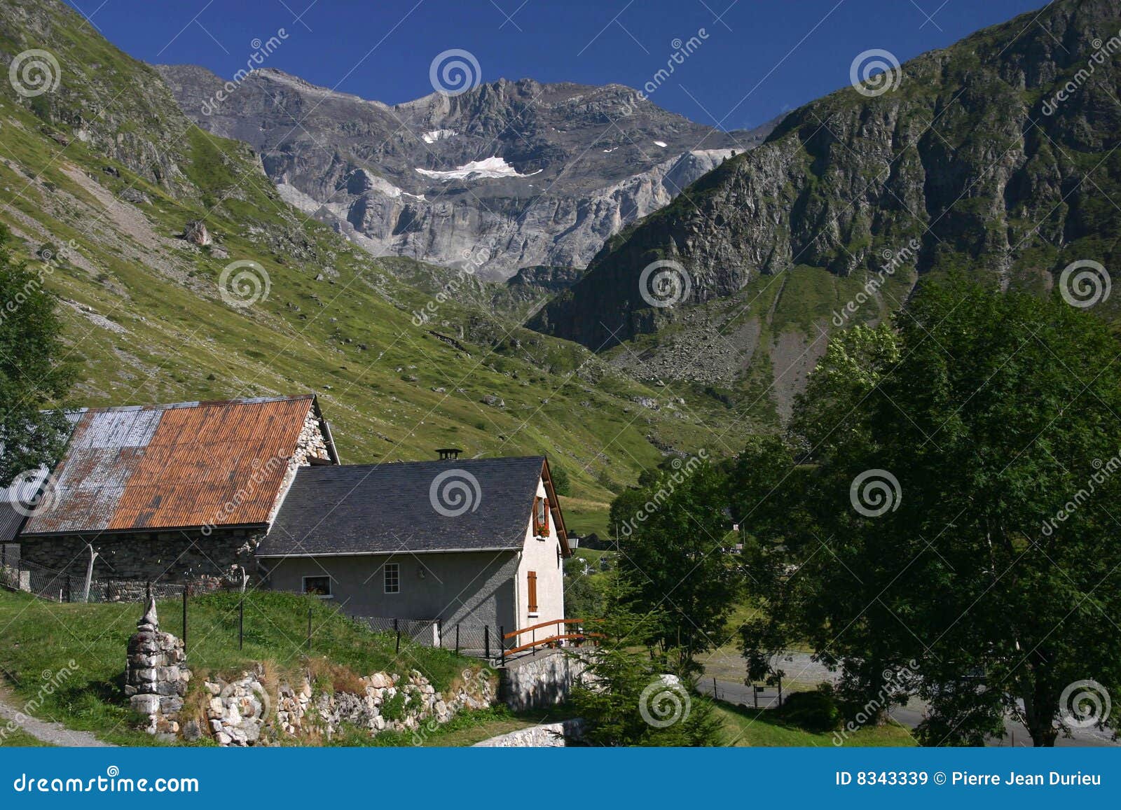 Small Village in Pyrenees Mountains Stock Image - Image of peak, france ...
