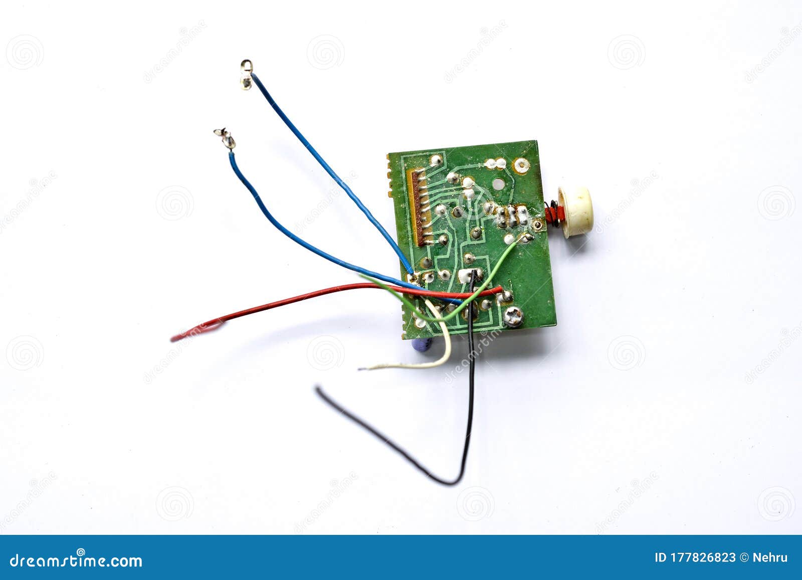 Small Vintage Circuit Board on White Stock Image - Image of black, maze ...