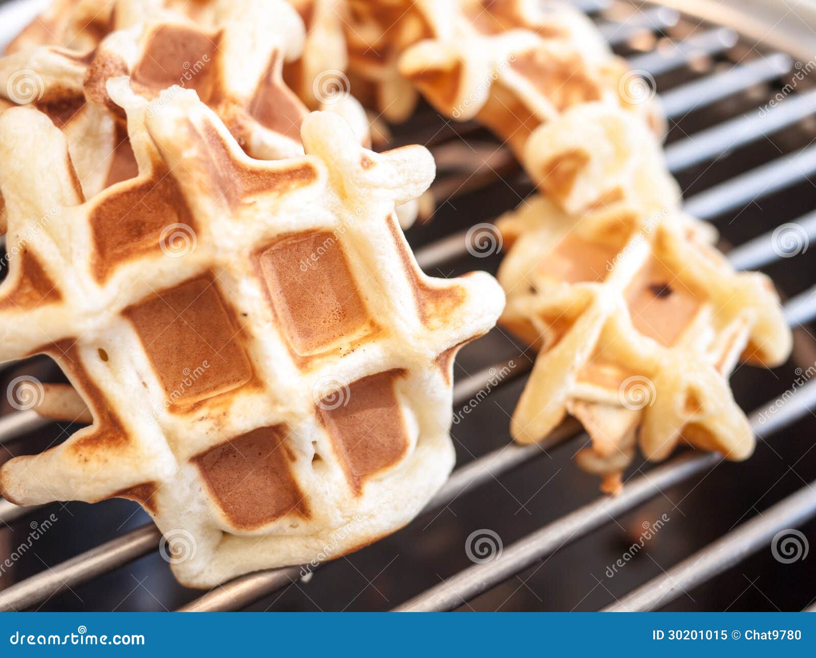 Small Waffles Isolated on Grill Stock Image - Image of sweet, delicious ...