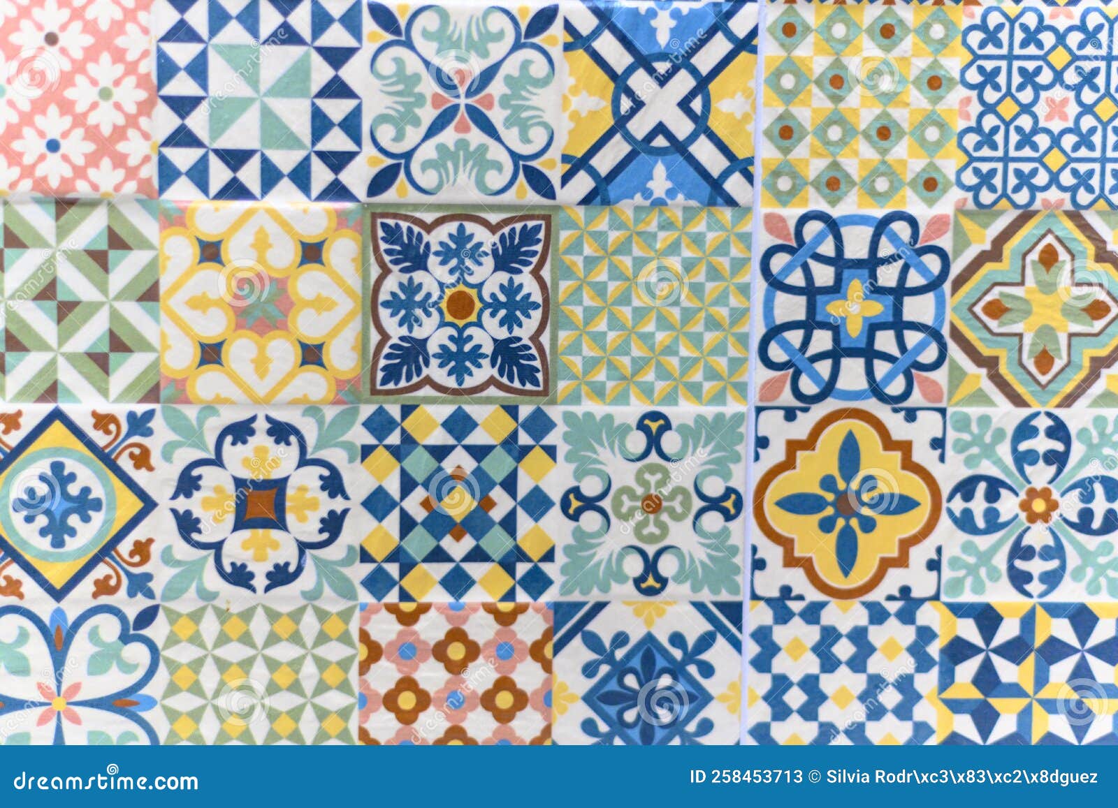 Small Wall Tiles with Different Patterns Stock Image - Image of pattern ...
