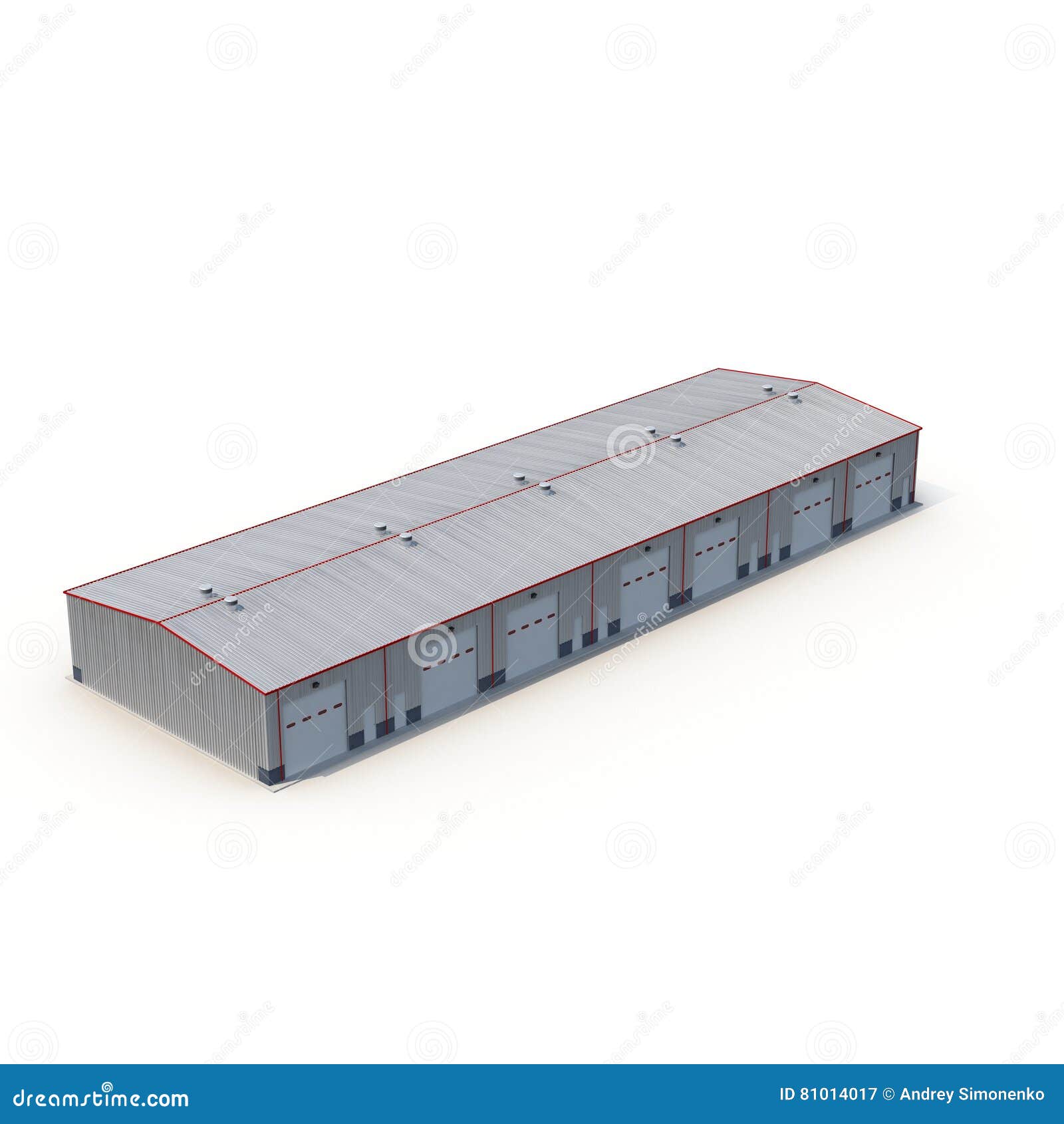 Small Warehouse Building on White. 3D Illustration Stock Illustration ...