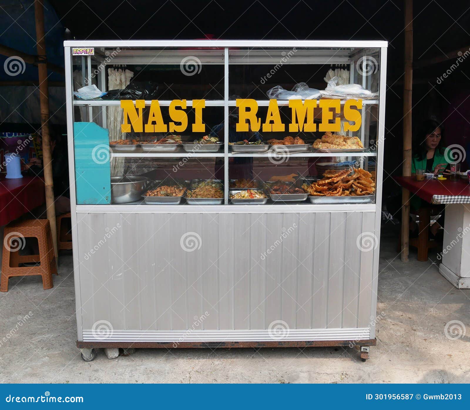 Small Warung Nasi Selling Nasi Rames Editorial Photography - Image of ...