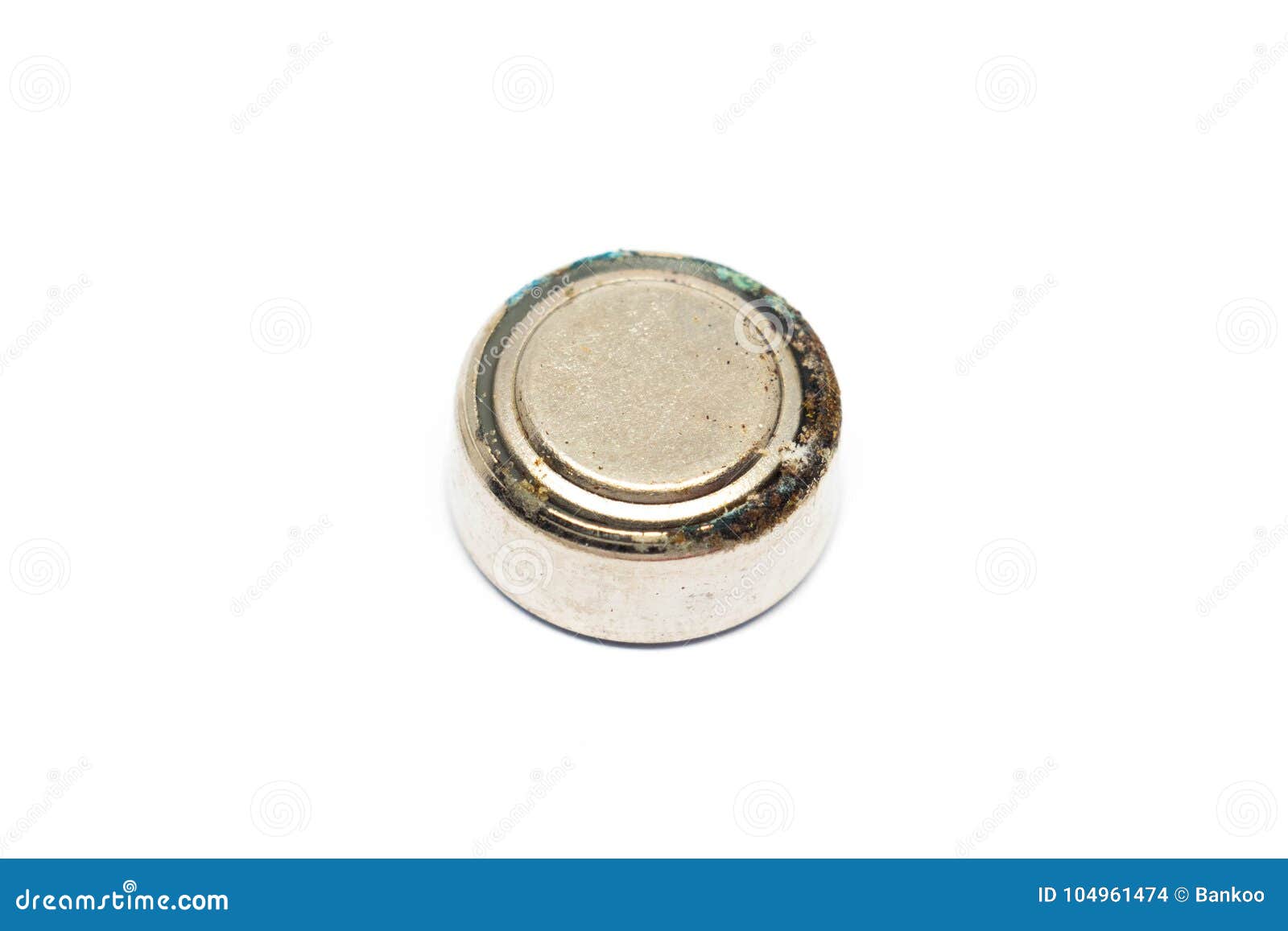 Small Watch Rusty Battery Isolated on White Background Stock Photo ...