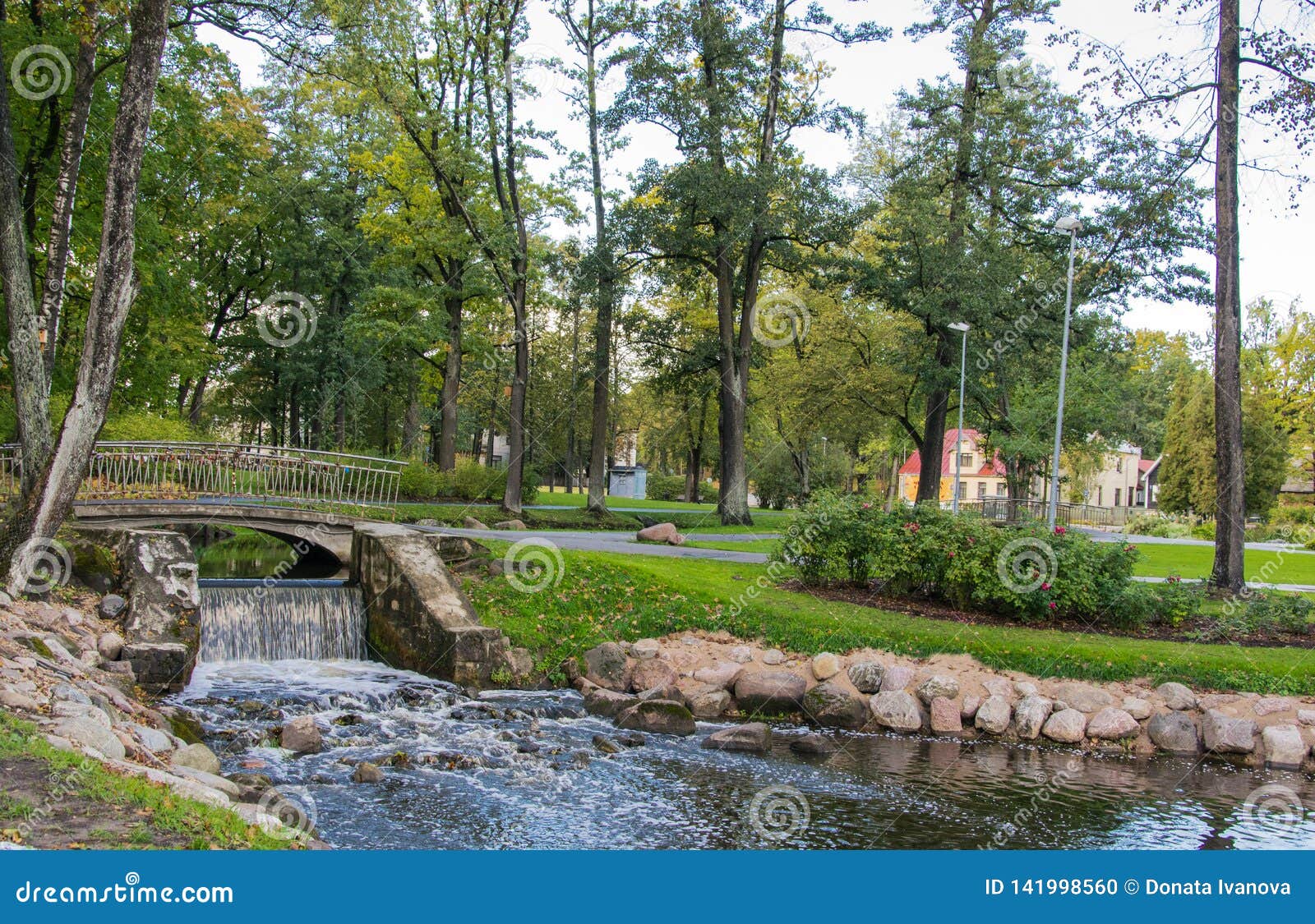 Small Water Cascade in the City Park Stock Photo - Image of nature ...