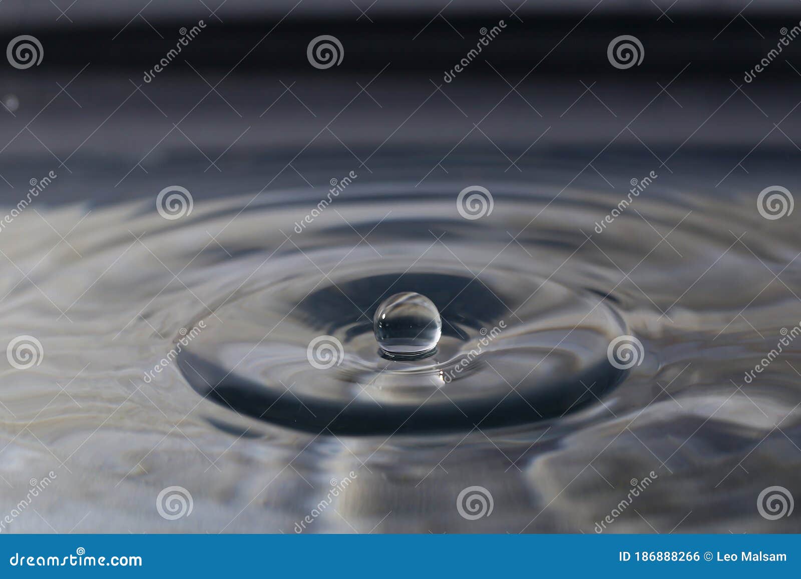 A Small Water Drop Fall on Water Surface Stock Photo - Image of ...