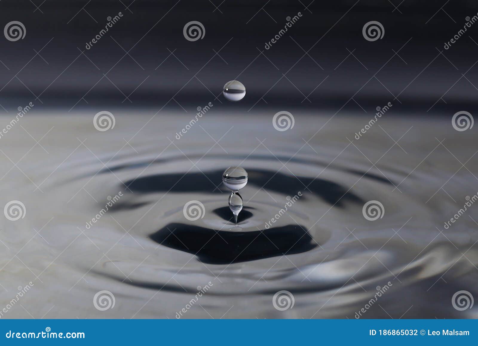 A Small Water Drop Fall on Water Surface Stock Photo - Image of ...