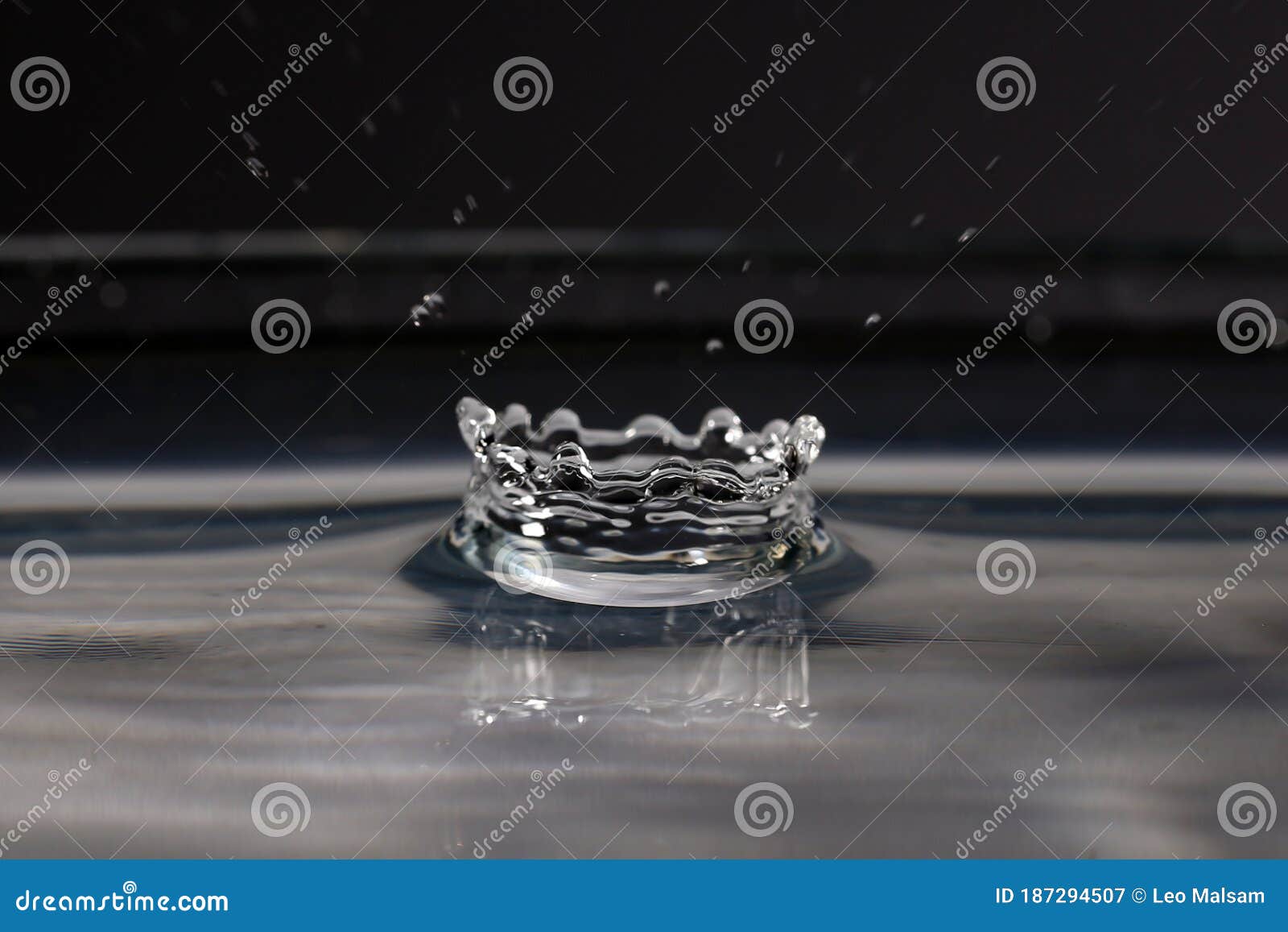A Small Water Drop Fall on Water Surface Stock Image - Image of purity ...