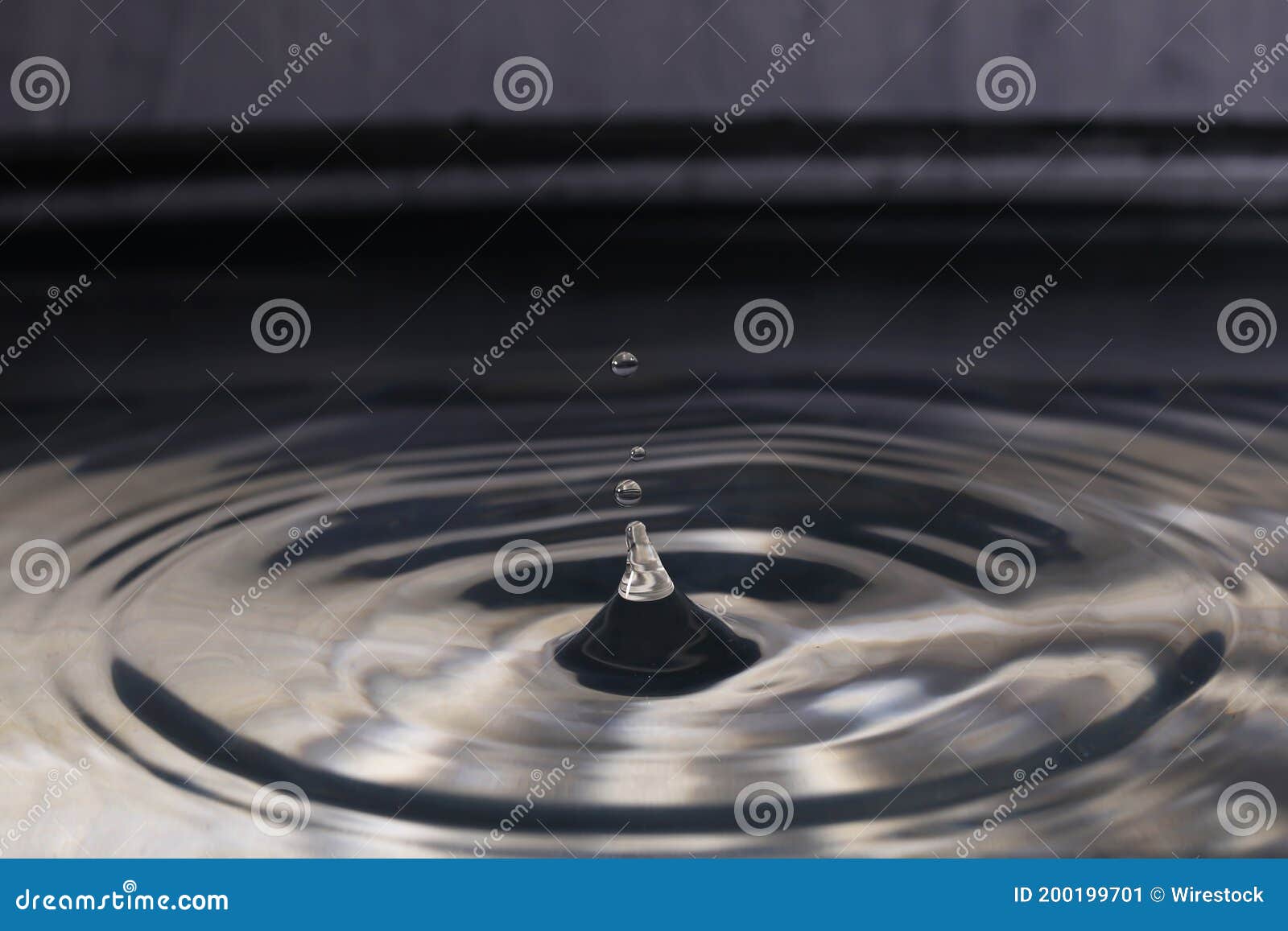 Small Water Drop Falls on the Water Surface. Stock Image - Image of ...