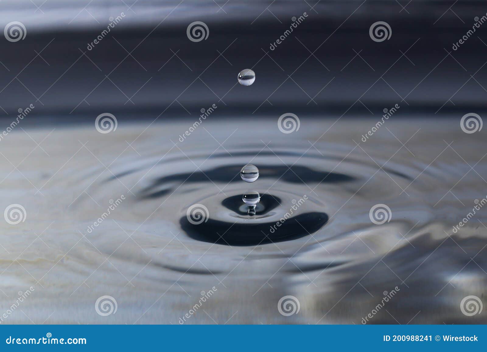 Small Water Drop on Water Surface Creating Ripples Stock Image - Image ...