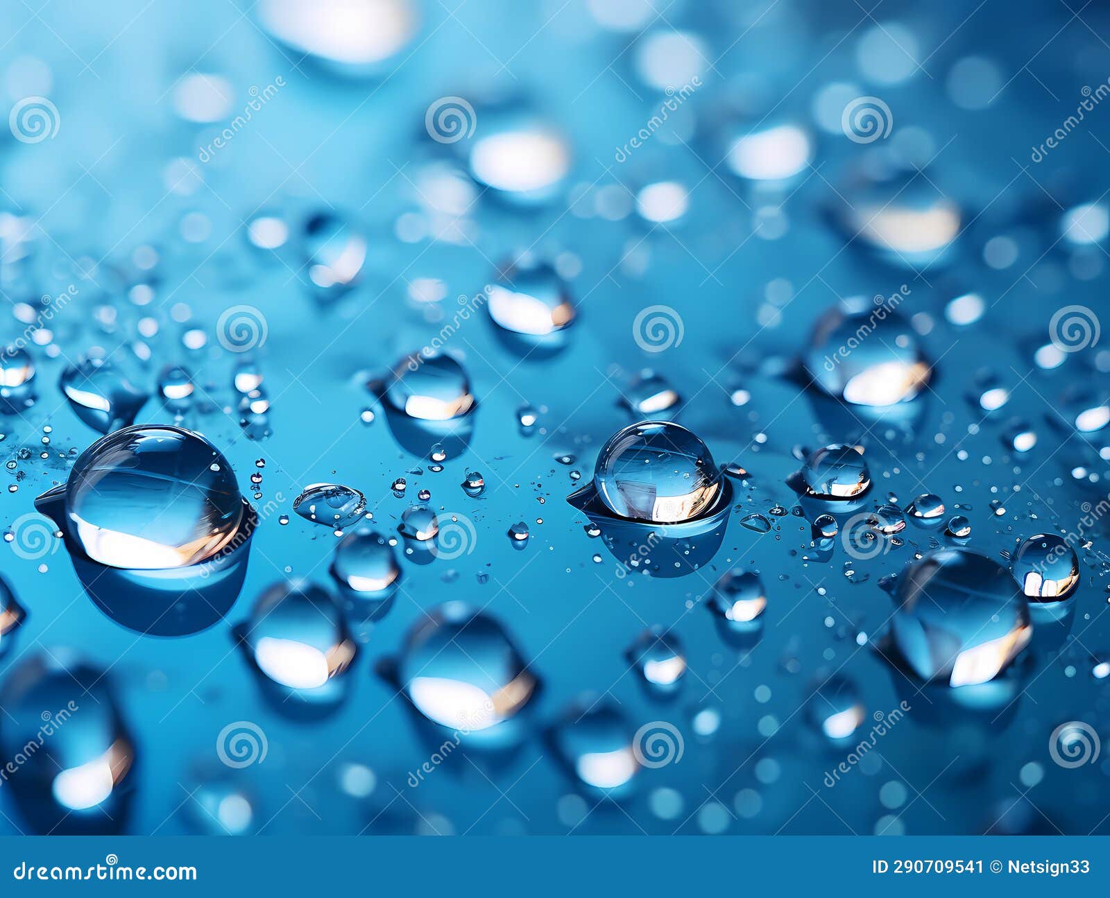 Water Droplets on a Surface Stock Illustration - Illustration of beauty ...