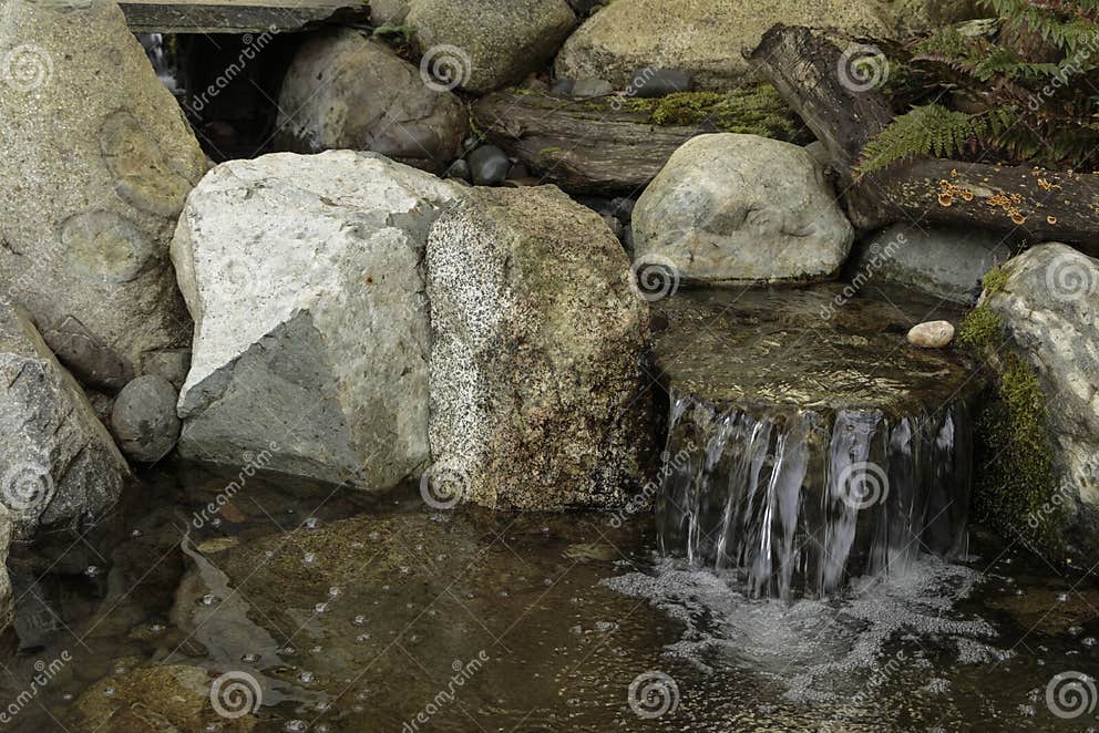 Small Water Feature Waterfall Stock Image - Image of landscape ...