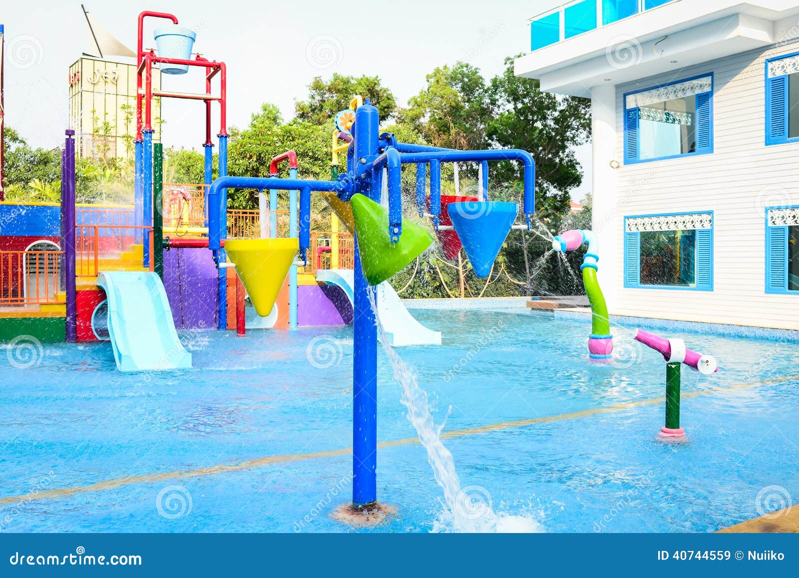 Small Water Park Playground. Stock Image - Image of enjoyment, high ...