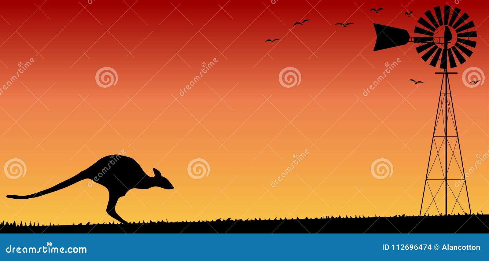 Australian Windmill On White Background Vector Illustration ...