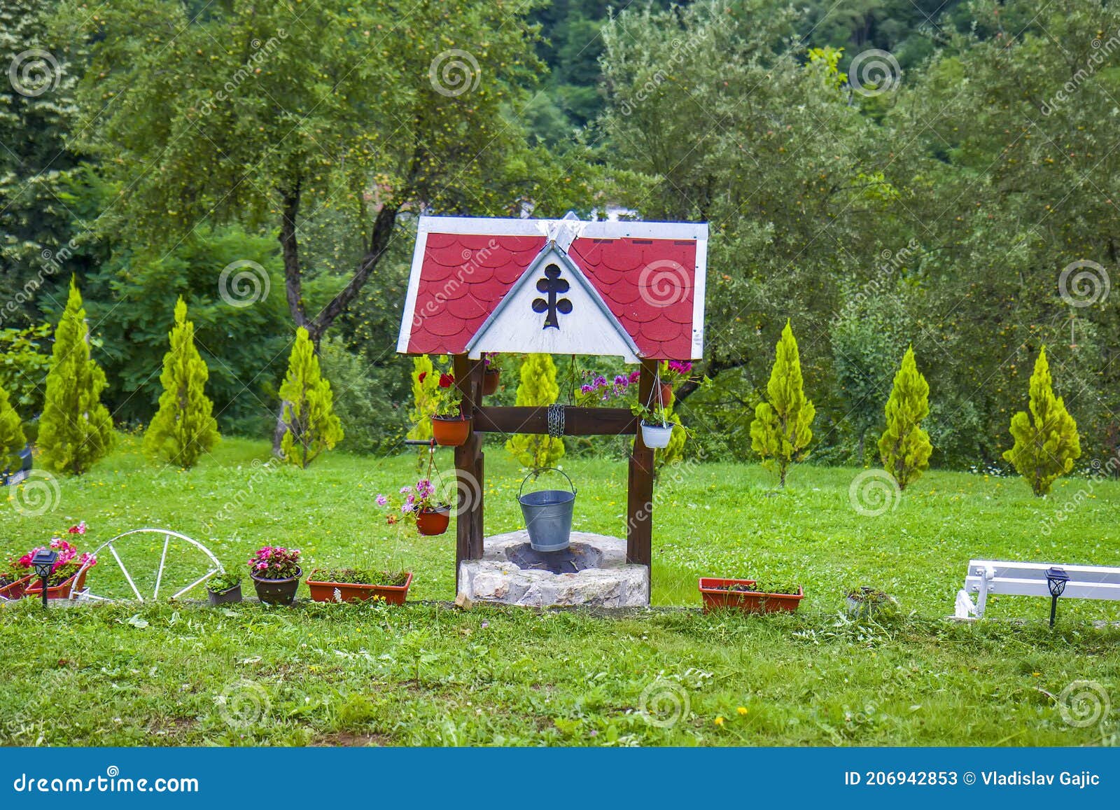 Small Water Well in the Garden Stock Image - Image of fresh, deep ...
