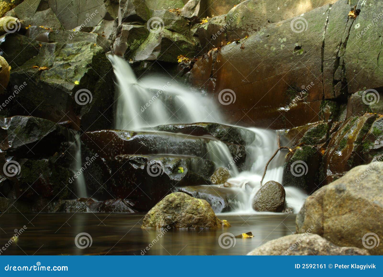Small waterfall stock image. Image of stone, creek, fall - 2592161