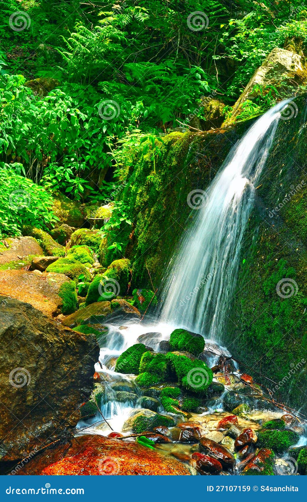Small waterfall stock image. Image of fresh, clear, natural - 27107159