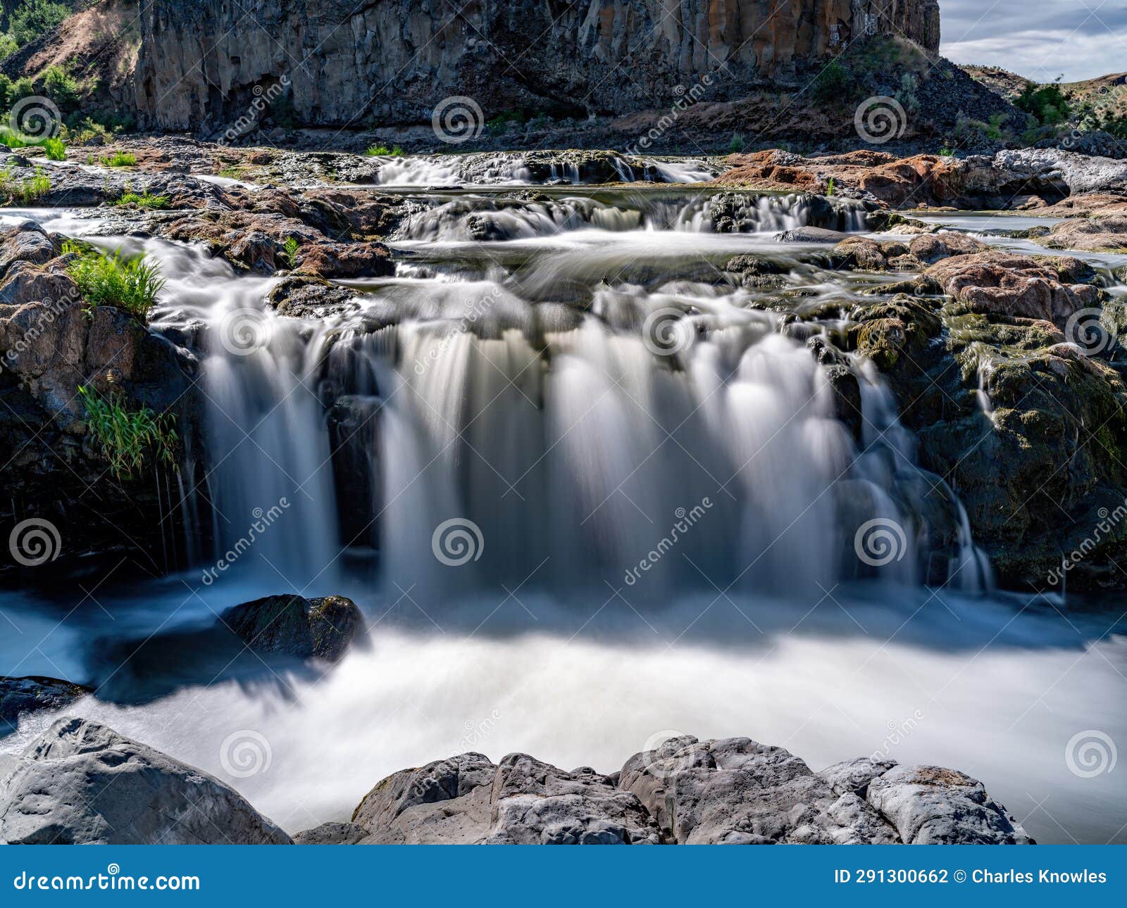 Small Waterfall Above Palouse Falls in Washington State Stock Photo ...