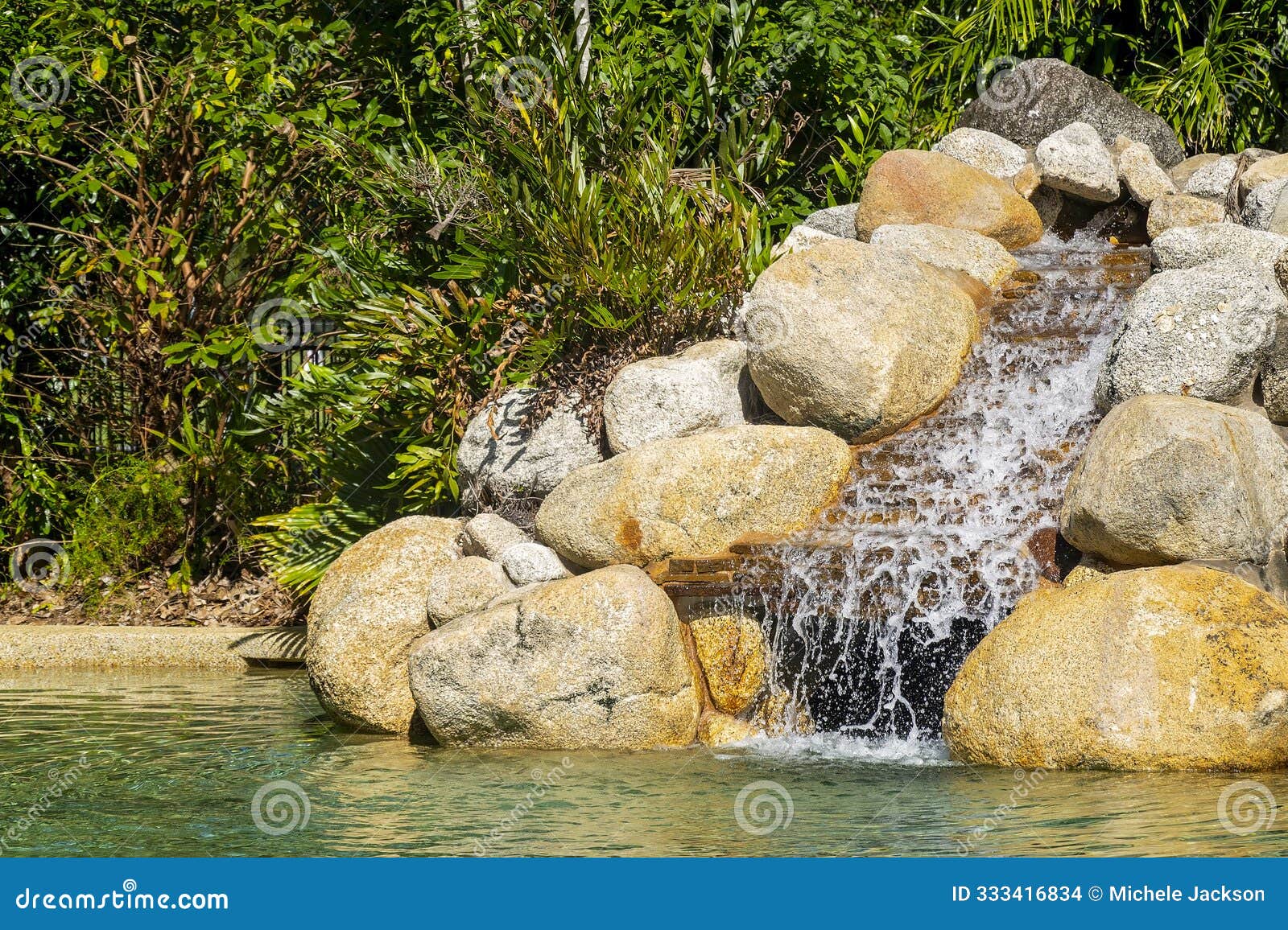 A Small Waterfall Attraction in a Resort Pool Australia Stock Photo ...