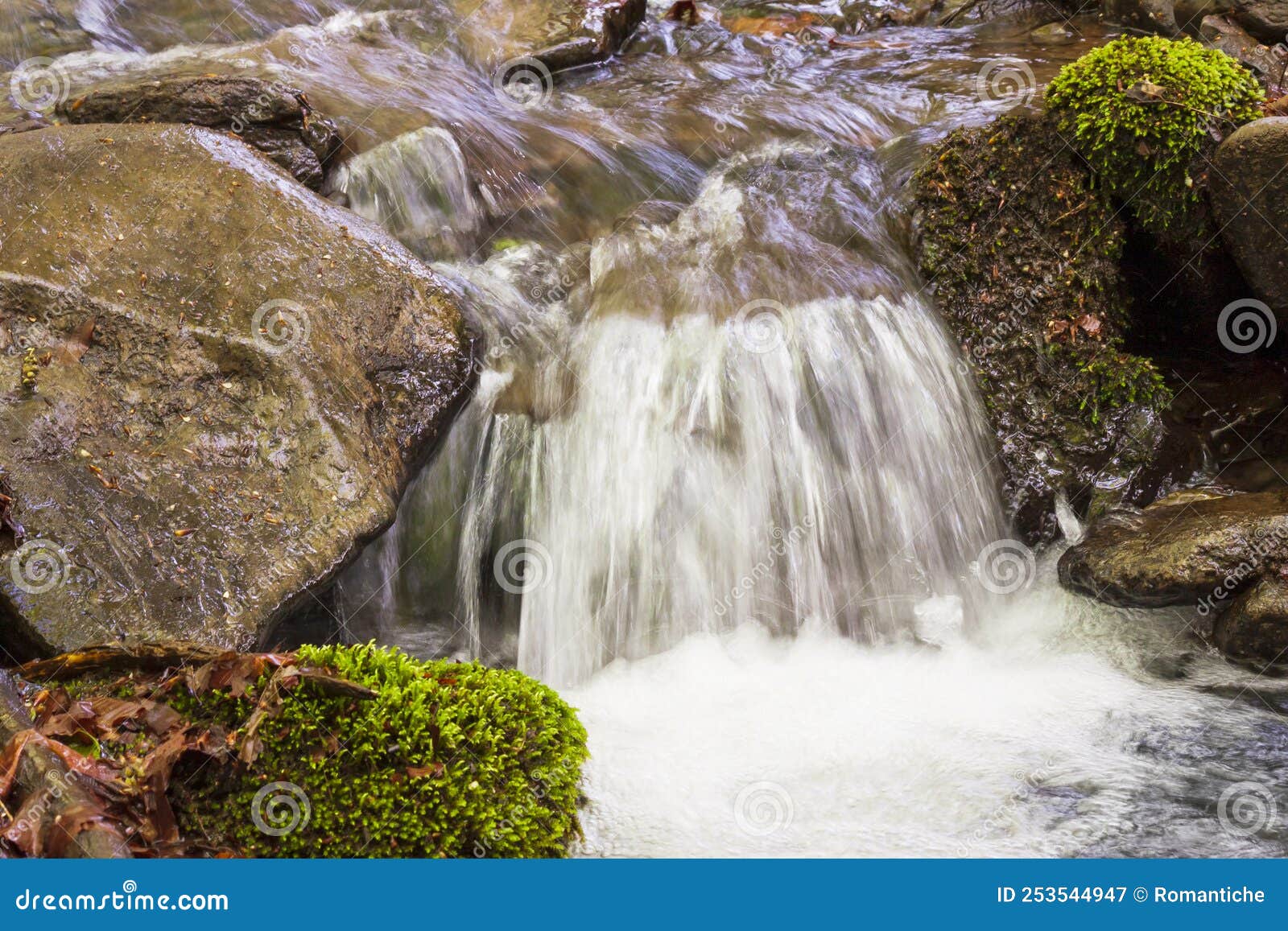 Small waterfall on a brook stock image. Image of river - 253544947