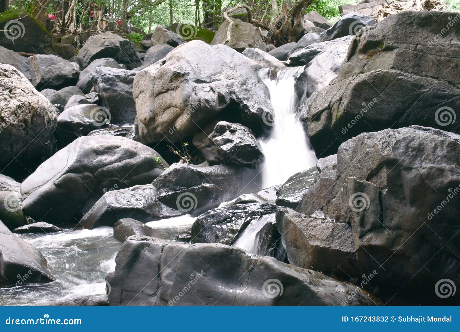 Small Waterfall Captured by Increasing Shutter Speed Stock Photo ...
