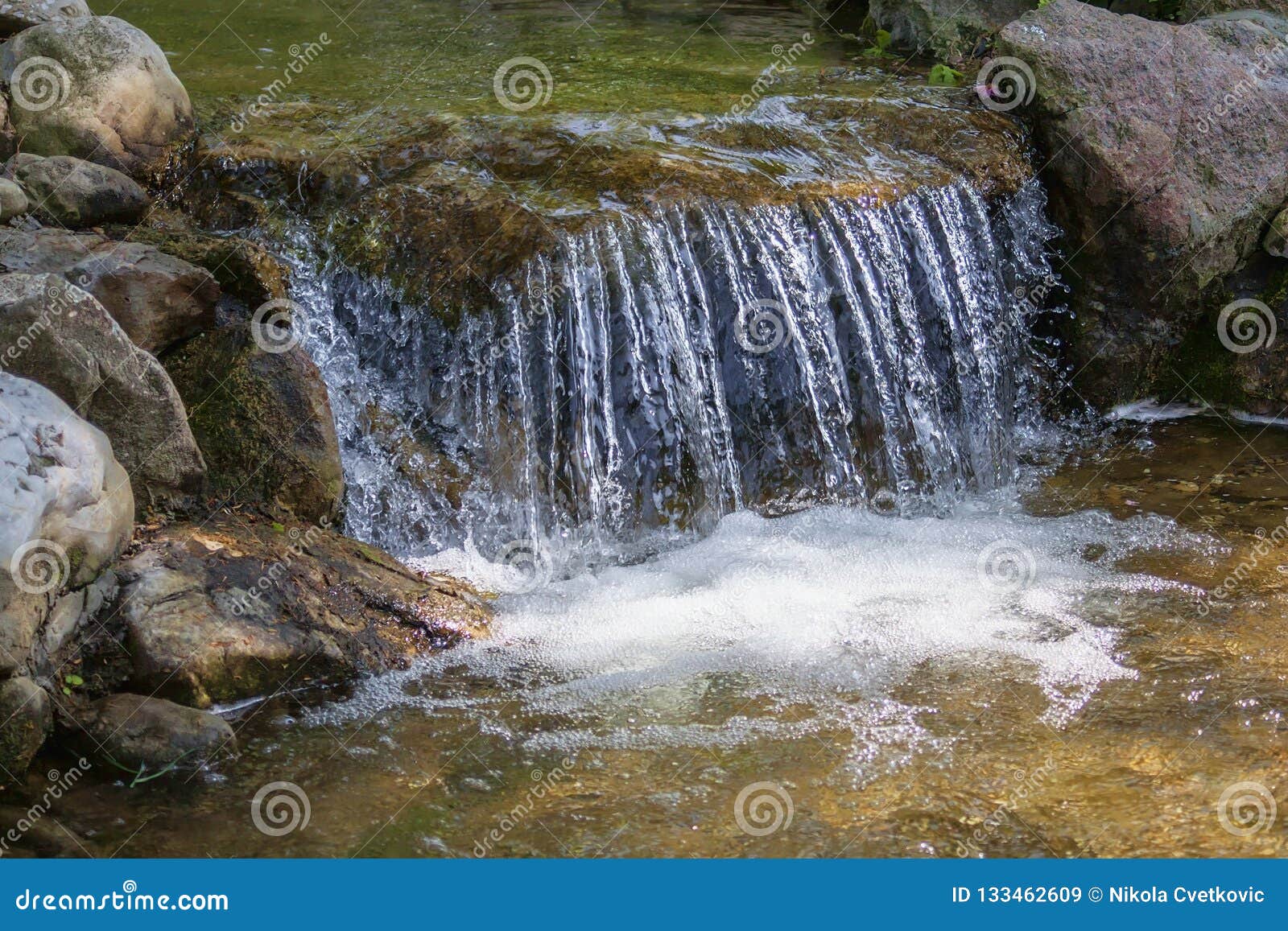 Small Waterfall on a Little Stream Stock Image - Image of shadow ...
