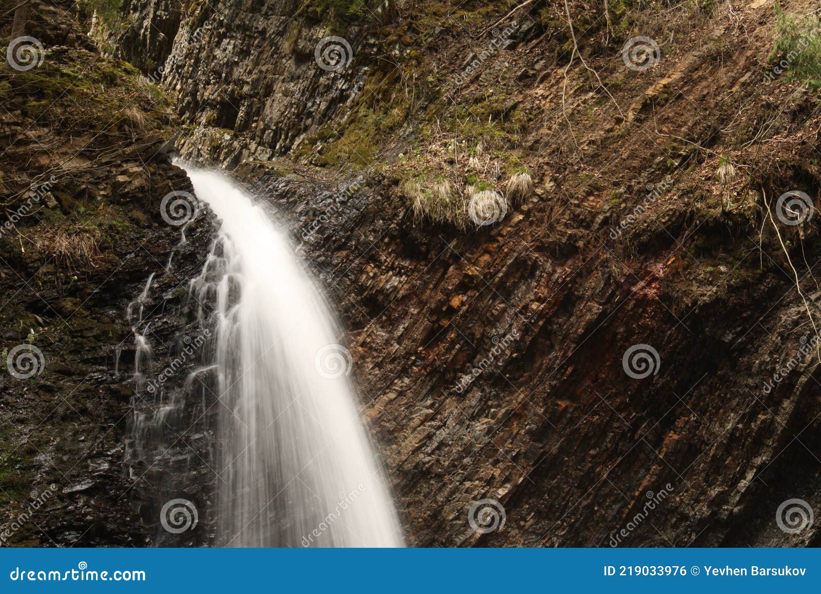 Small Waterfall Close Up, Falling Water Stock Photo - Image of ...