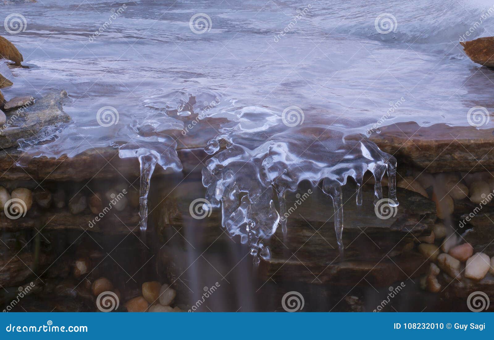 Small Waterfall Covered in Ice Stock Photo - Image of water, waterfall ...