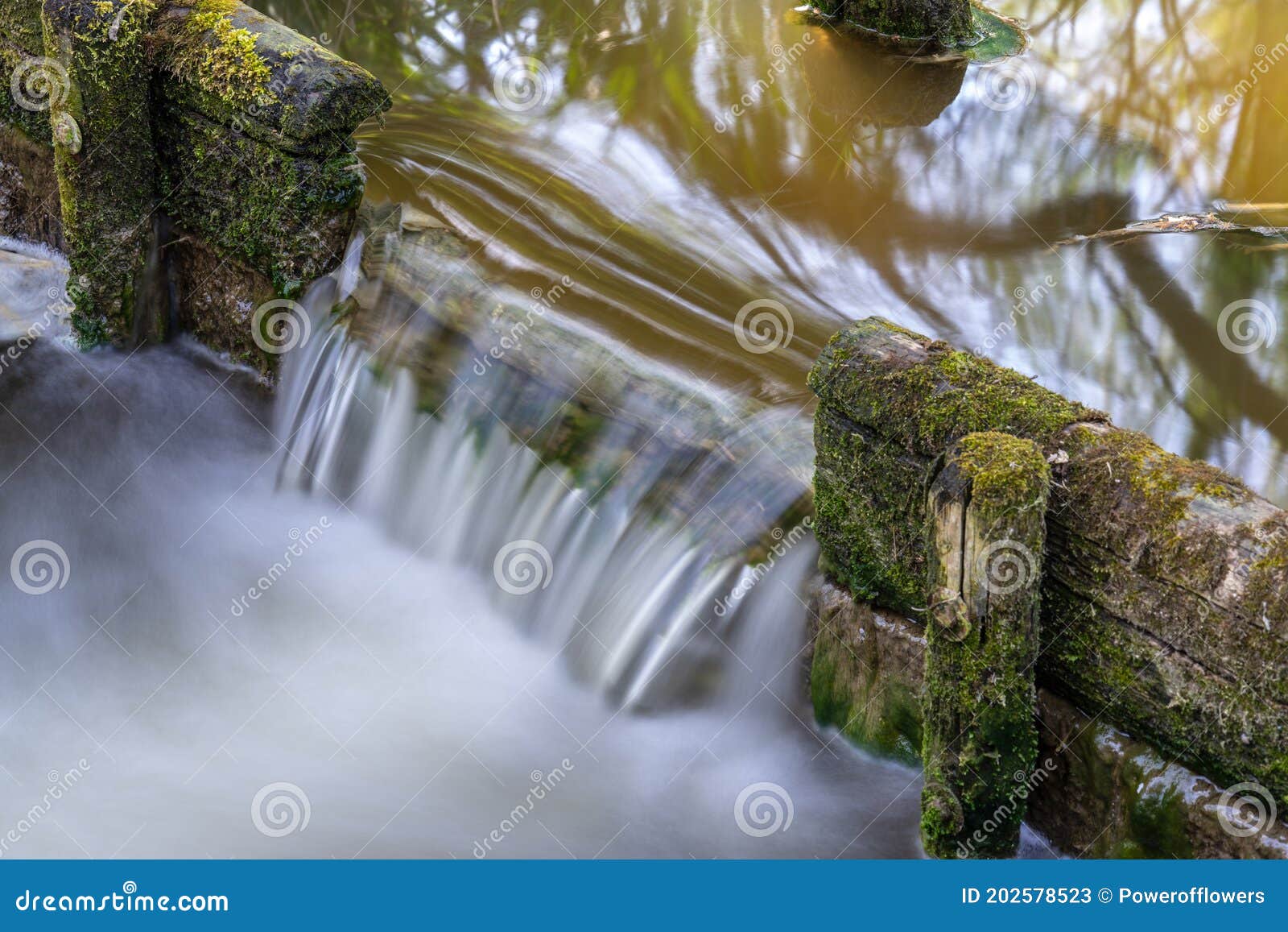 A Small Waterfall Created by a Difference in Heights in a Stream in the ...
