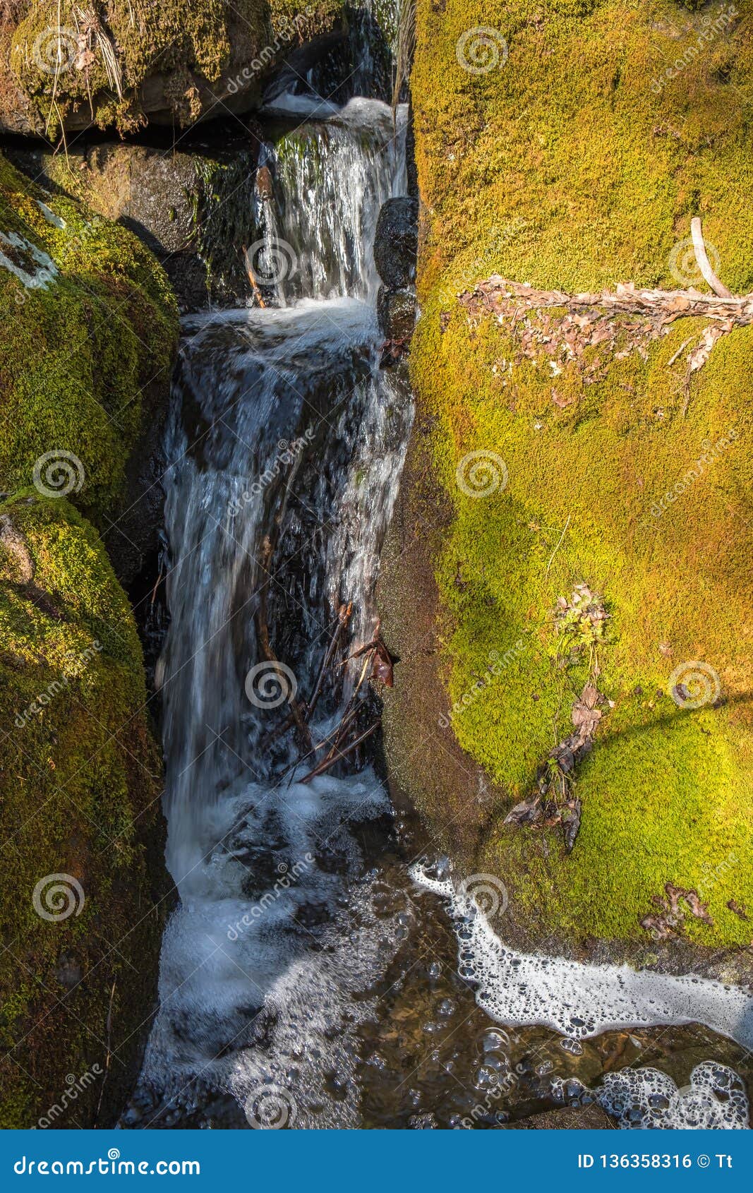 Small Waterfall at a Creek with Rocks Stock Photo - Image of falling ...