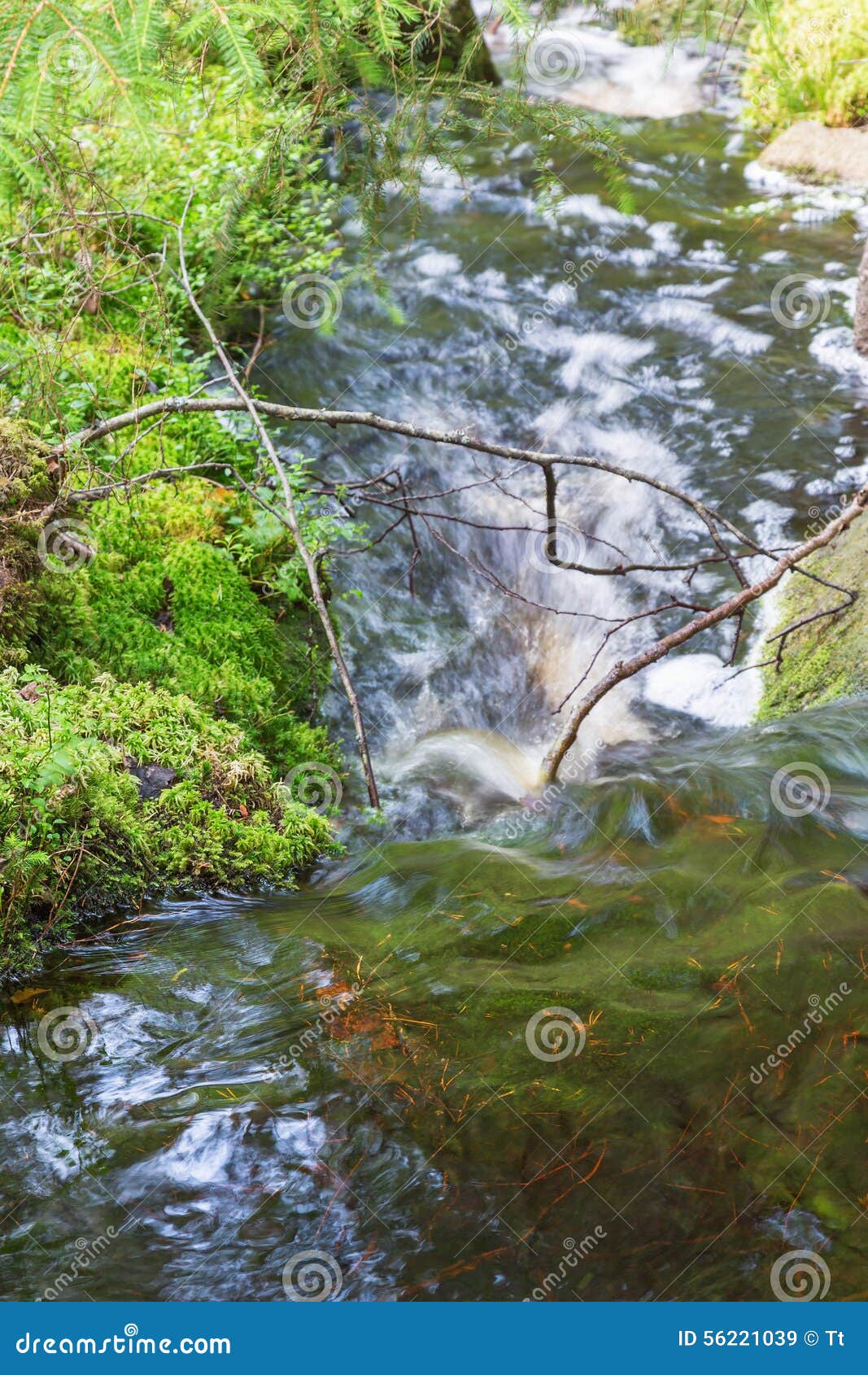 Small waterfall in a creek stock image. Image of landscape - 56221039
