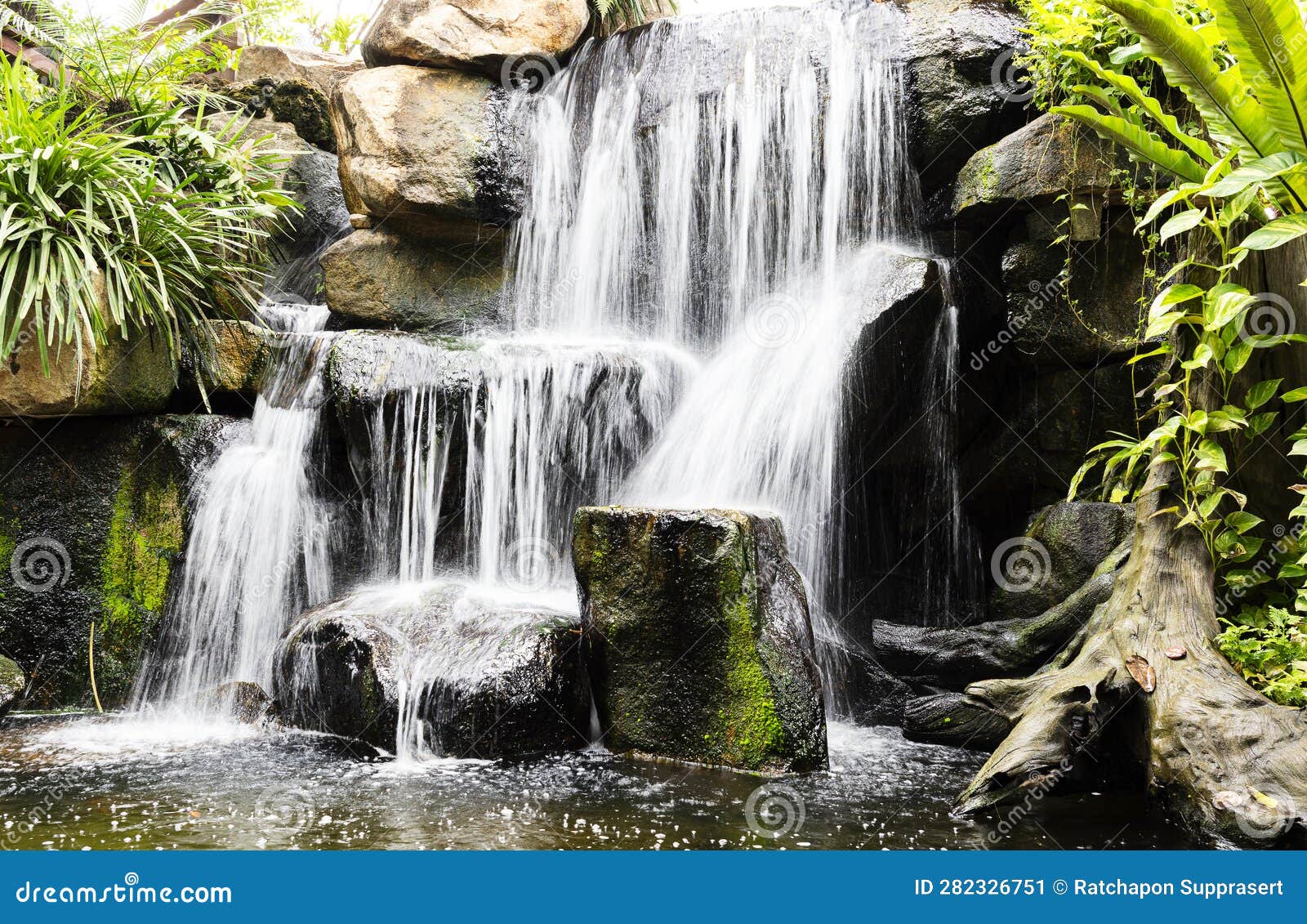 Small Waterfall in Deep Forest Stock Image - Image of beautiful ...