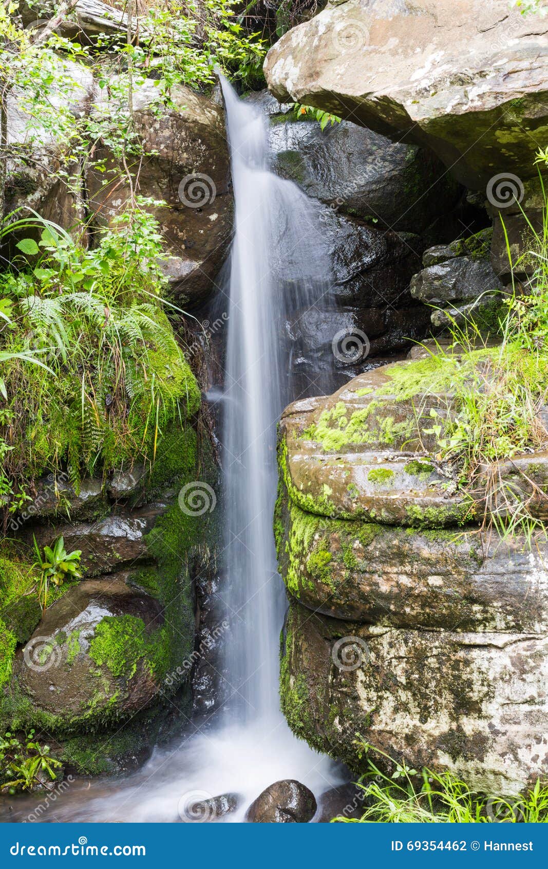 Small waterfall stock photo. Image of water, mountain - 69354462