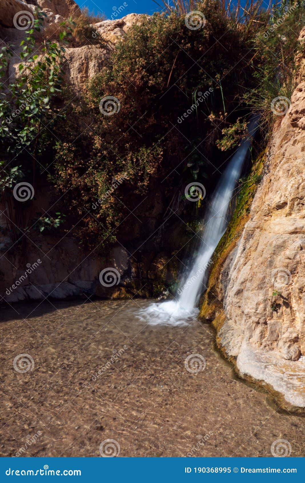 Small Waterfall, Ein Gedi Israel Stock Image - Image of israel, nature ...