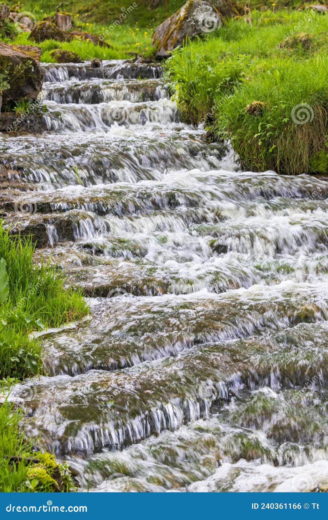 Small Waterfall with Flowing Water Stock Photo - Image of rocks ...
