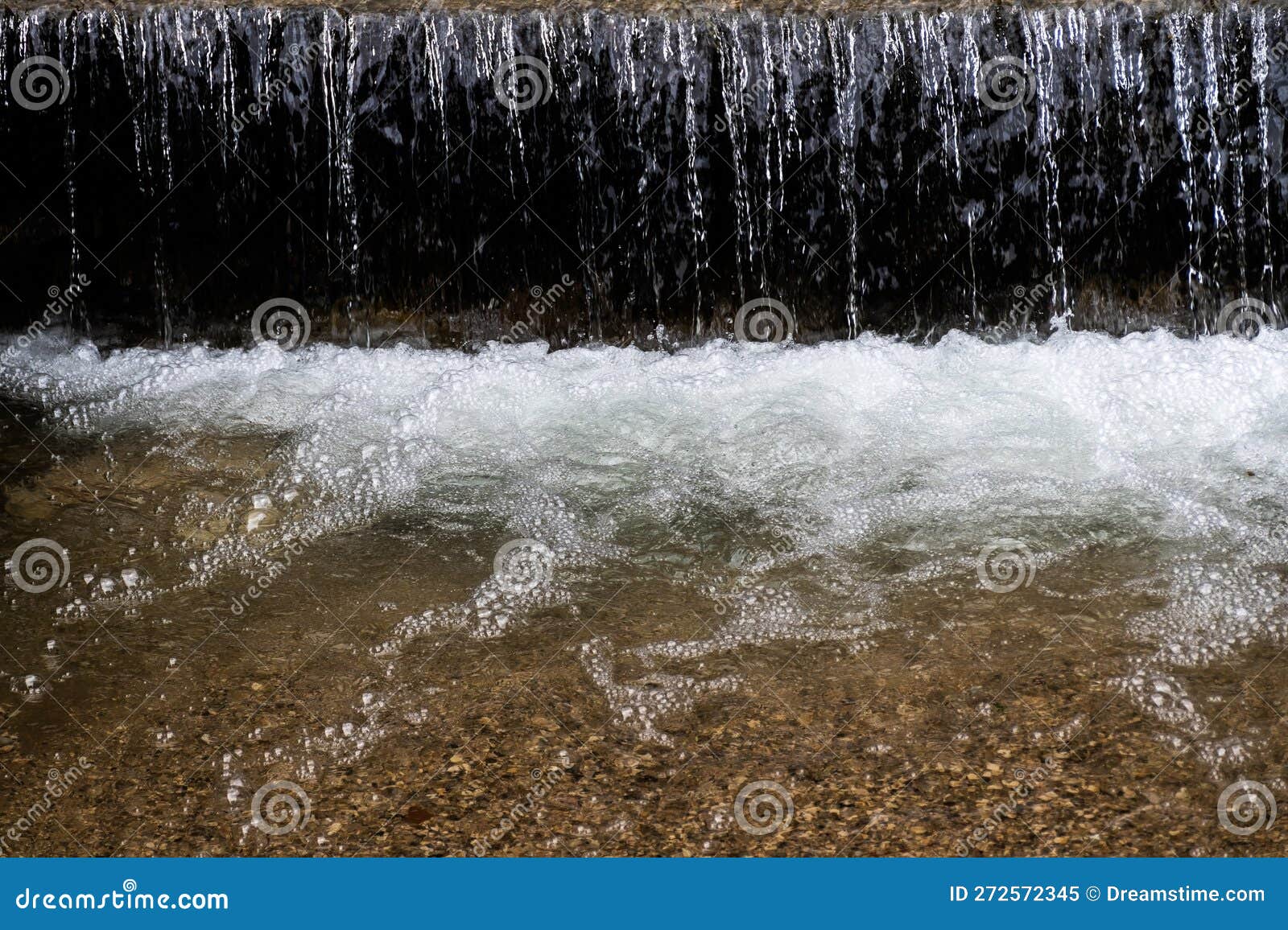 Small Waterfall with Flowing Water Stock Image - Image of drop, foam ...