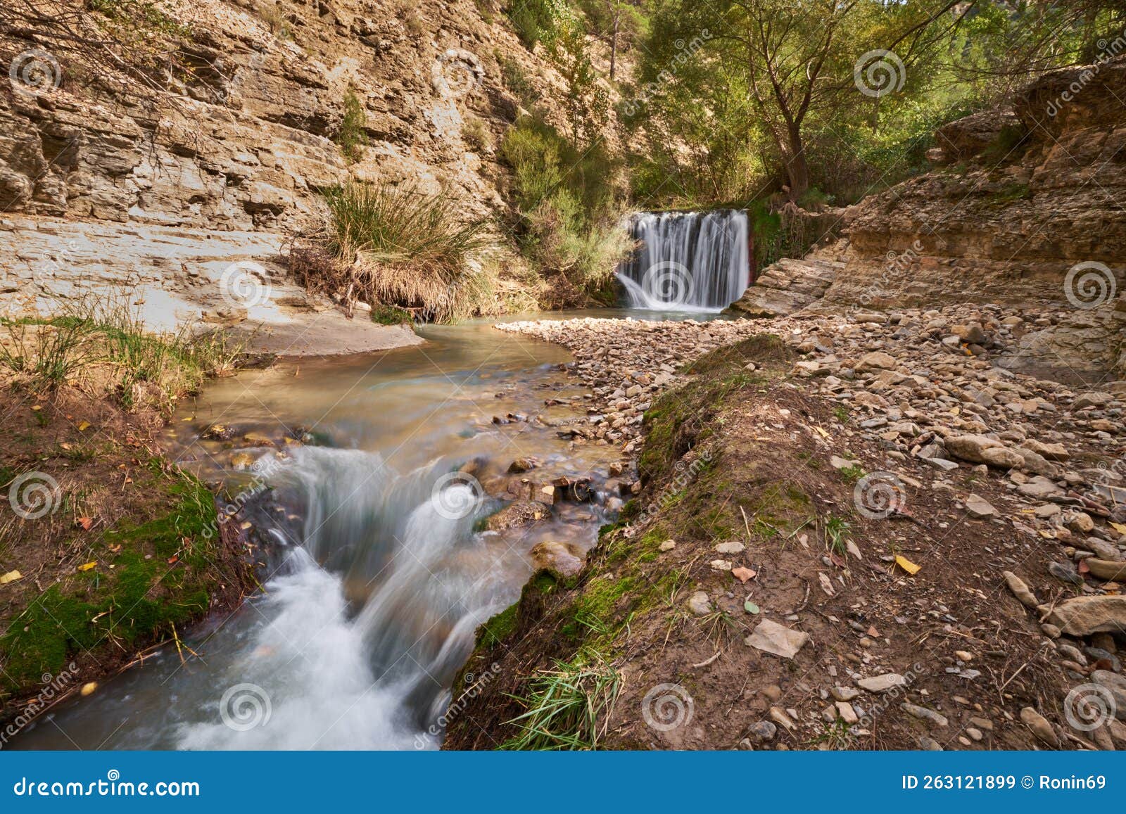 A Small Waterfall in the Forest Stock Image - Image of stream, hike ...